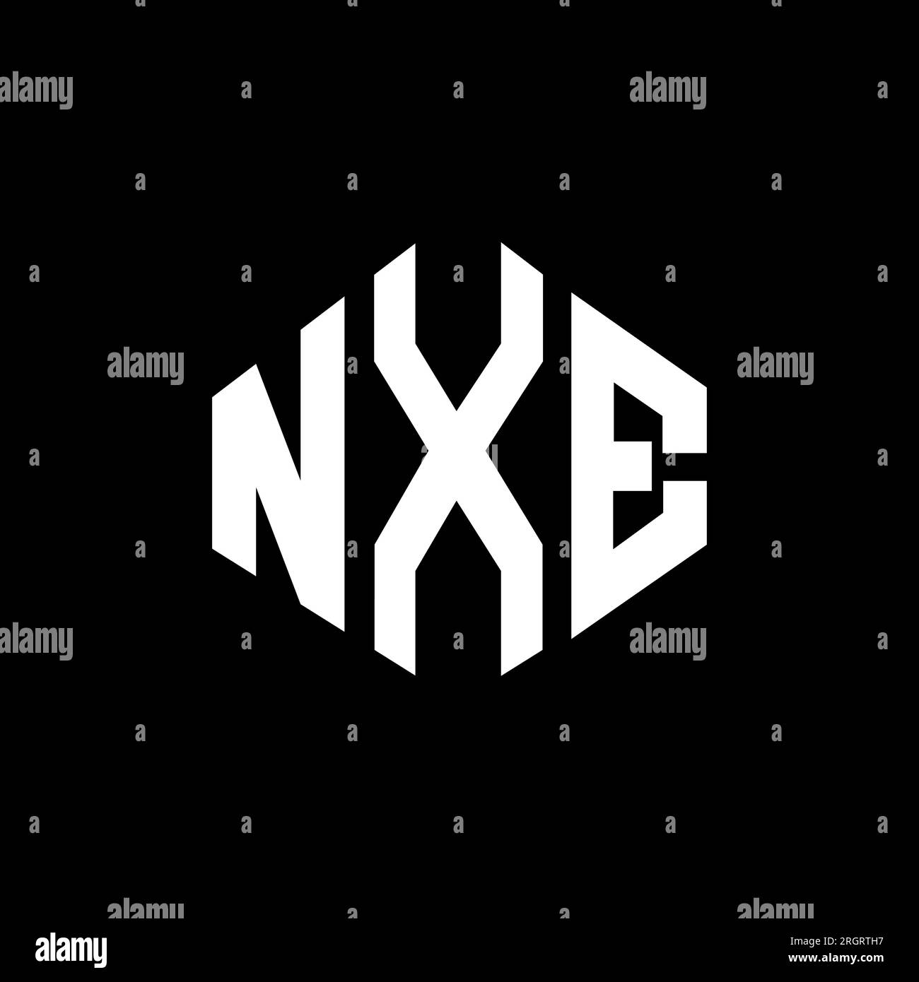 NXE letter logo design with polygon shape. NXE polygon and cube shape ...
