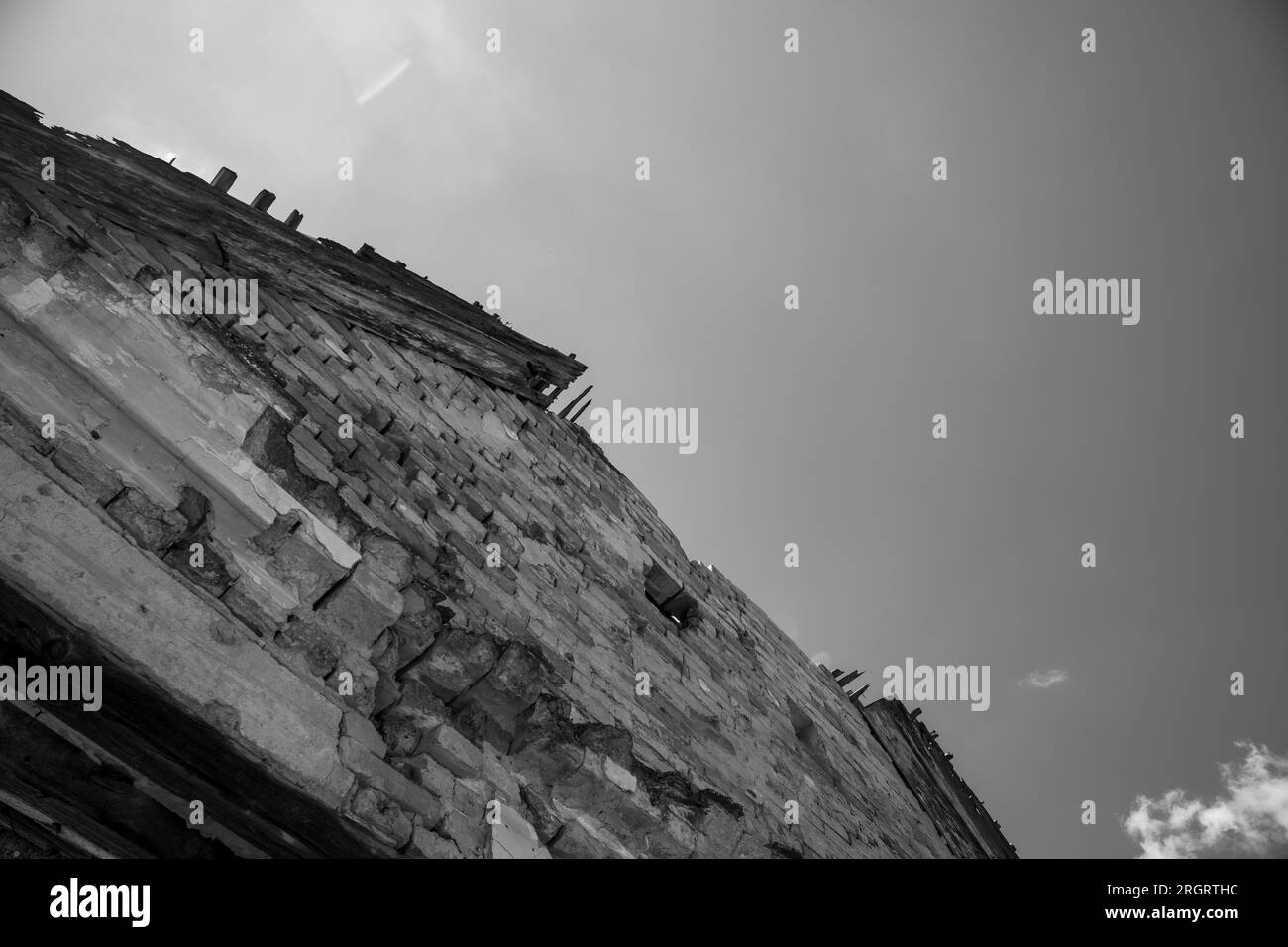 Close up view old brick Black and White Stock Photos & Images - Alamy