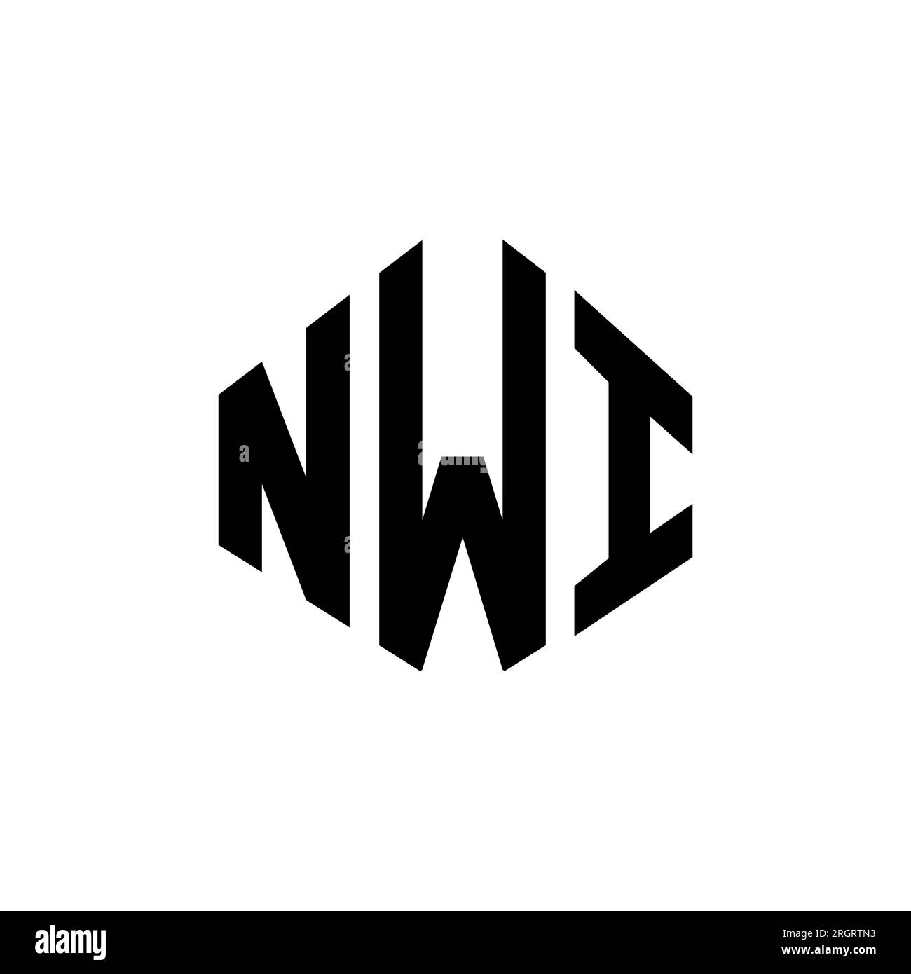 NWI letter logo design with polygon shape. NWI polygon and cube shape ...