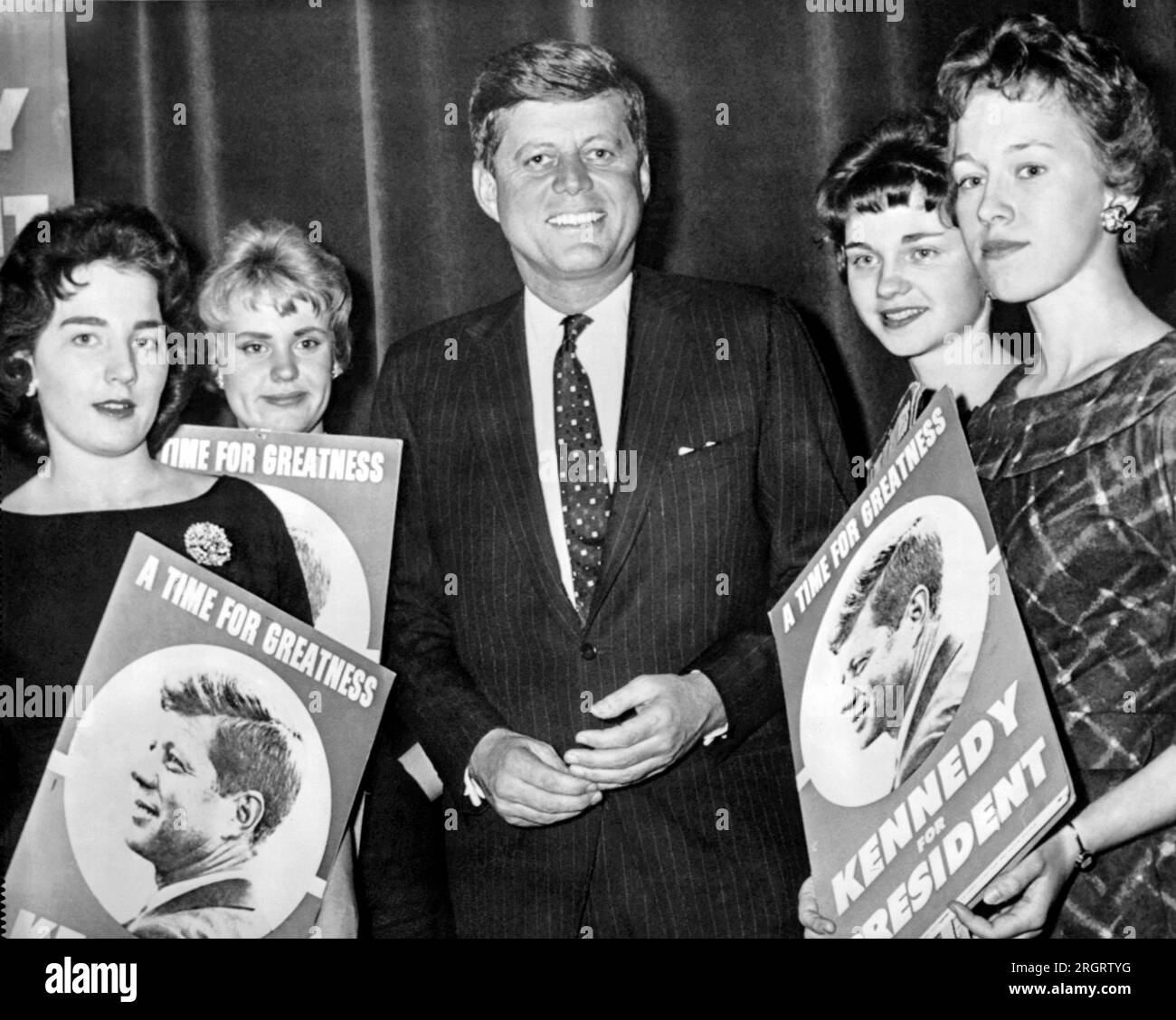 Racine, Wisconsin: March 21, 1960 A group of young Democrats hold ...