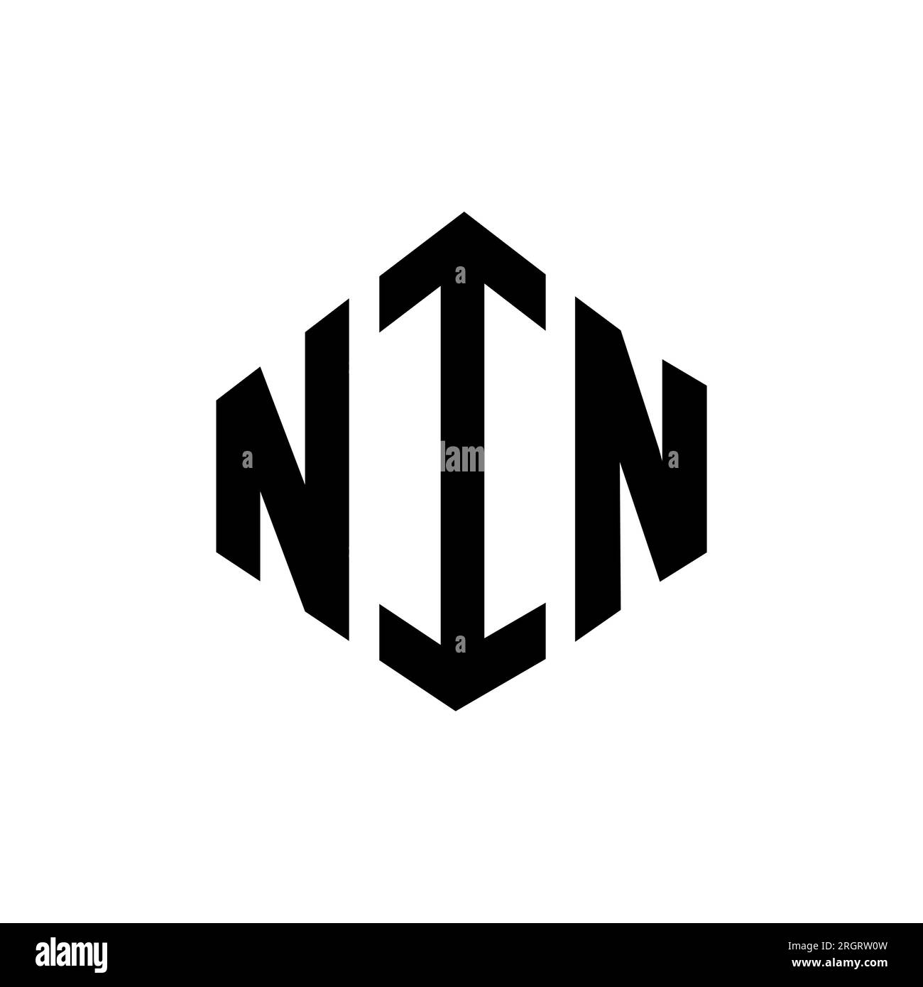 NIN letter logo design with polygon shape. NIN polygon and cube shape ...