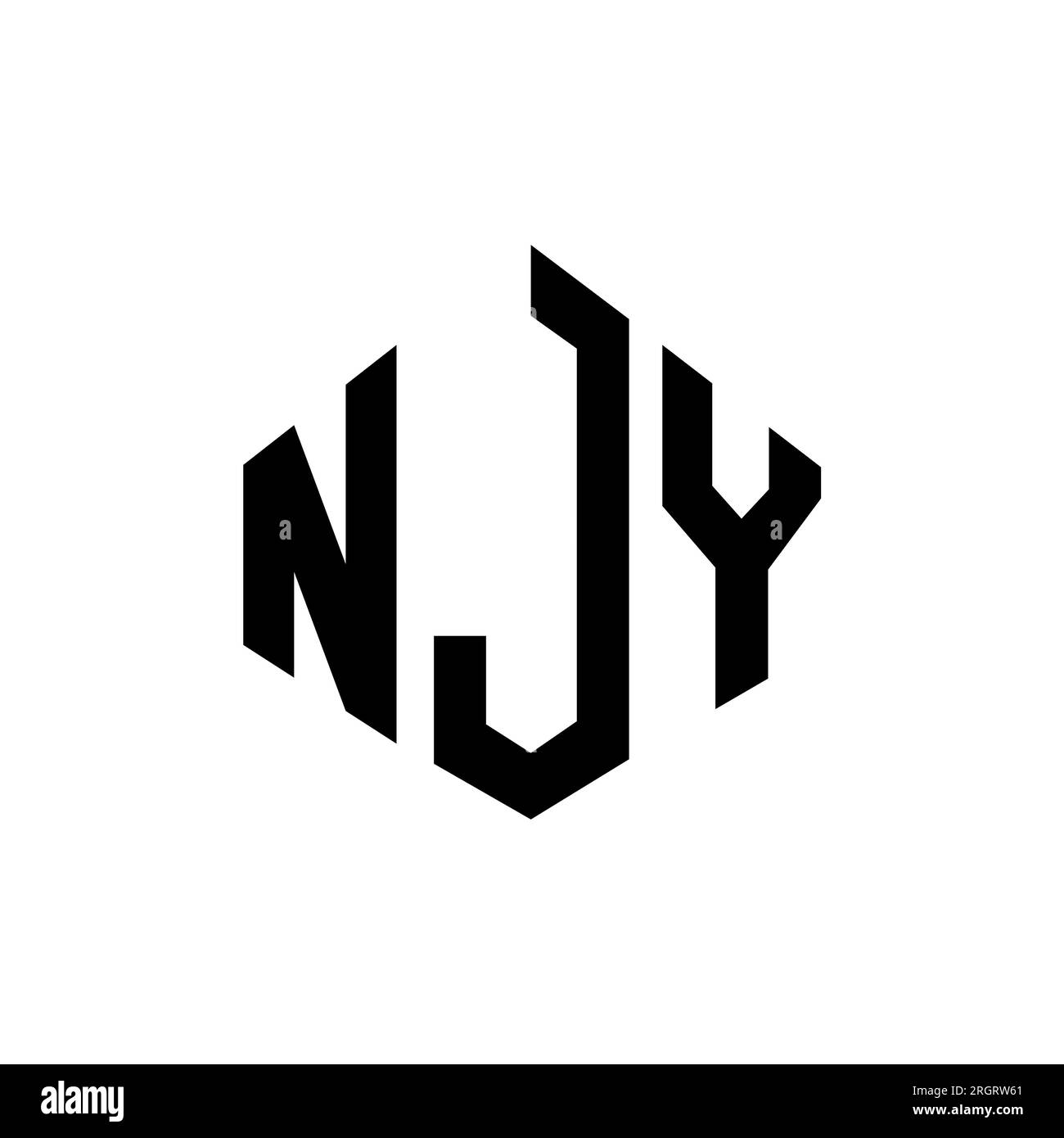 NJY letter logo design with polygon shape. NJY polygon and cube shape ...