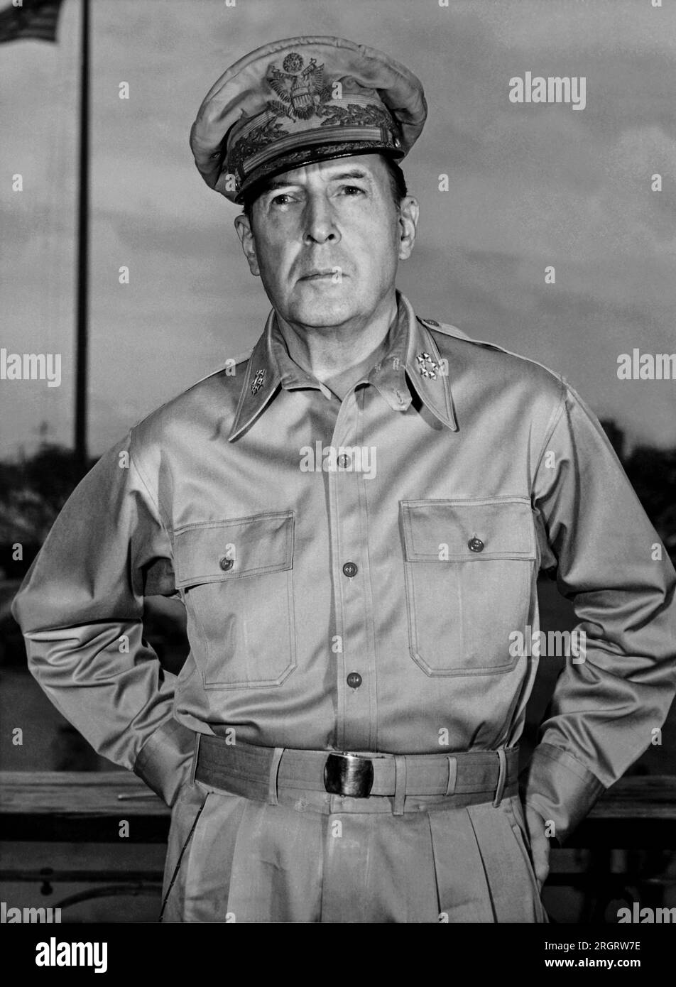 Manila, Philippines: August 31, 1945 General Douglas MacArthur on the ...