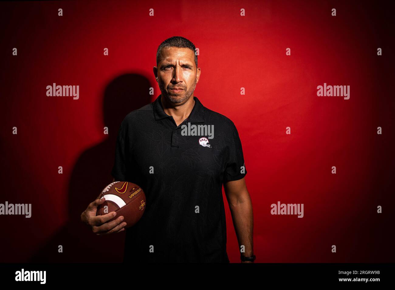 Iowa State head coach Matt Campbell poses for a portrait during the ...