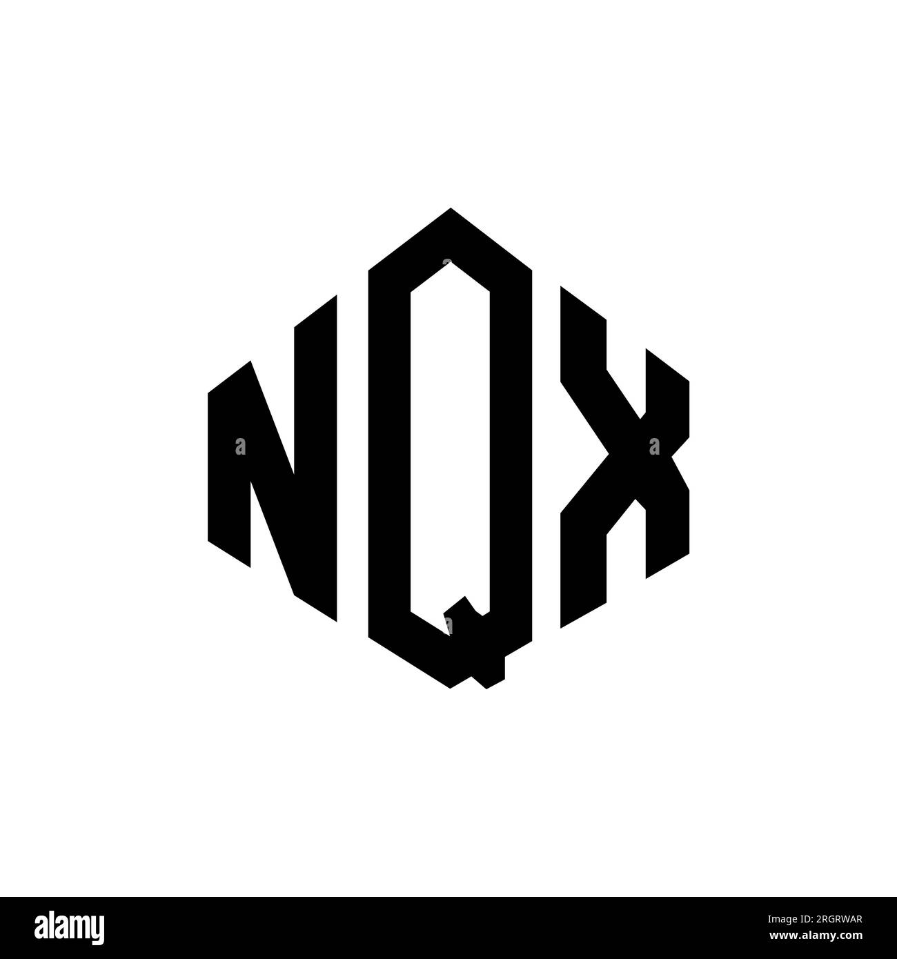 NQX letter logo design with polygon shape. NQX polygon and cube shape ...