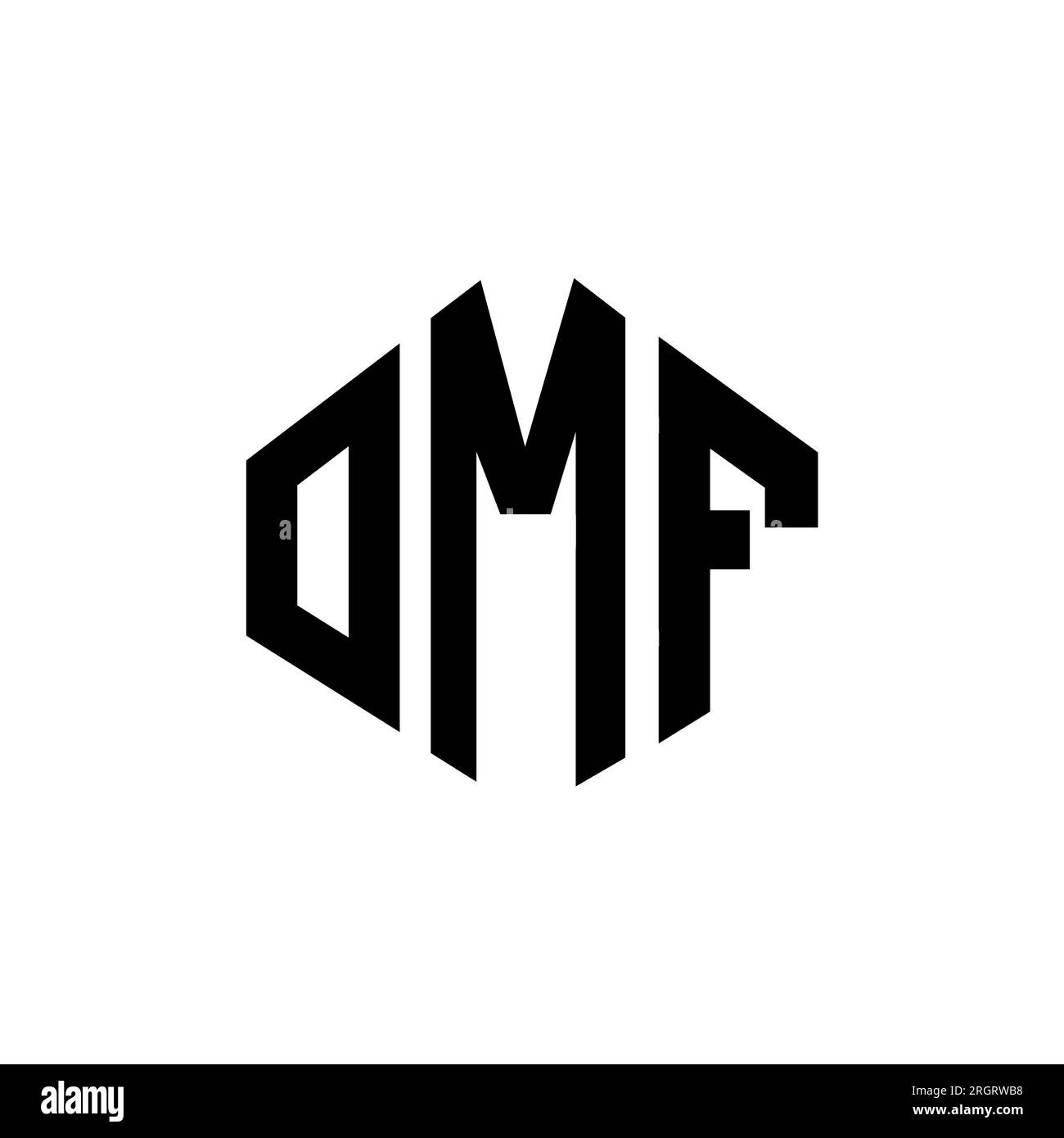 OMF letter logo design with polygon shape. OMF polygon and cube shape ...