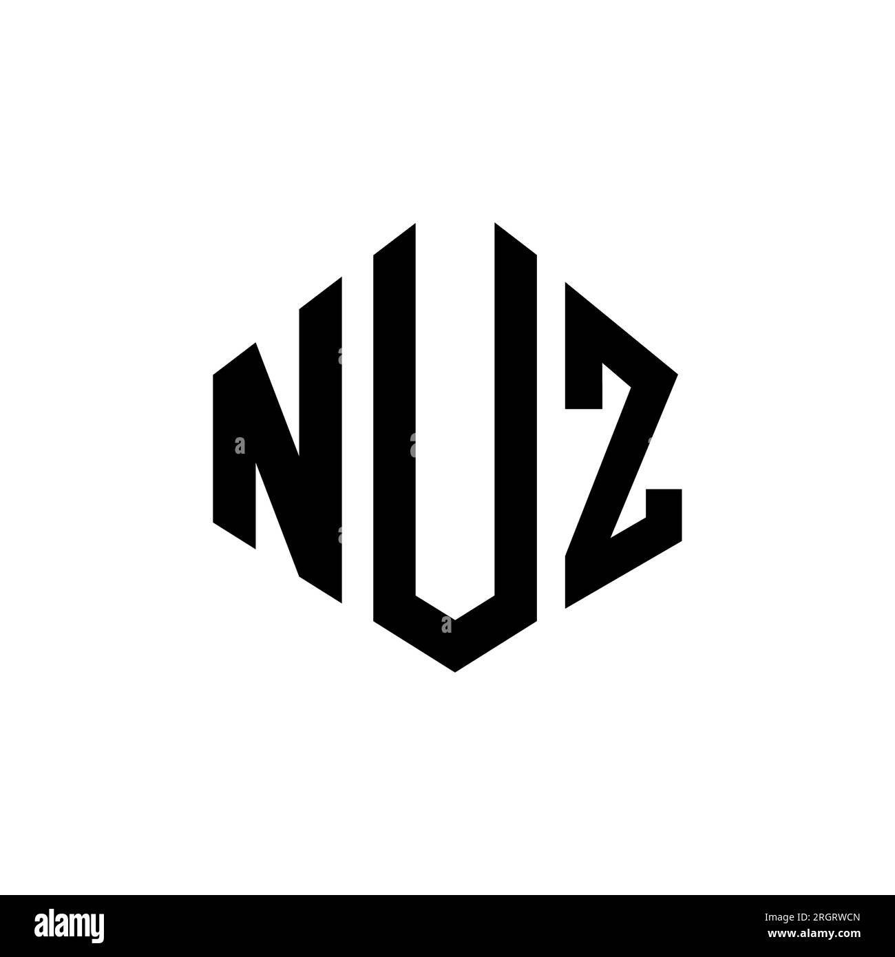 NUZ letter logo design with polygon shape. NUZ polygon and cube shape ...