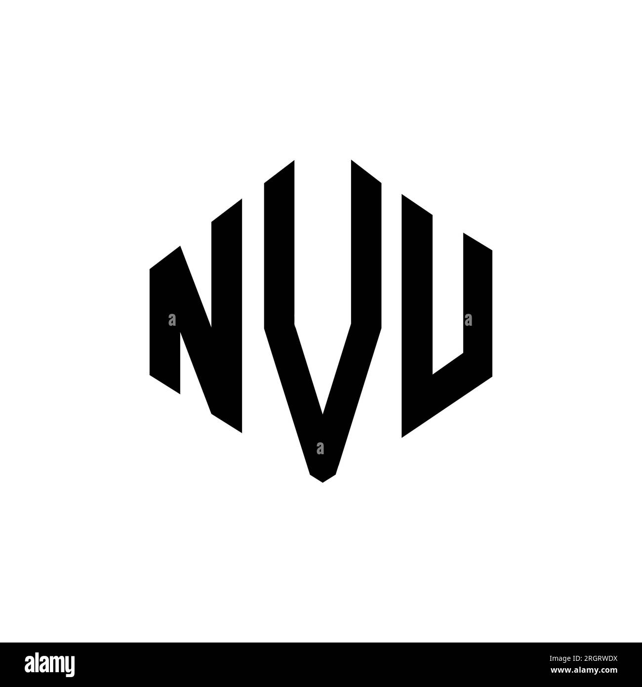 NVU letter logo design with polygon shape. NVU polygon and cube shape ...