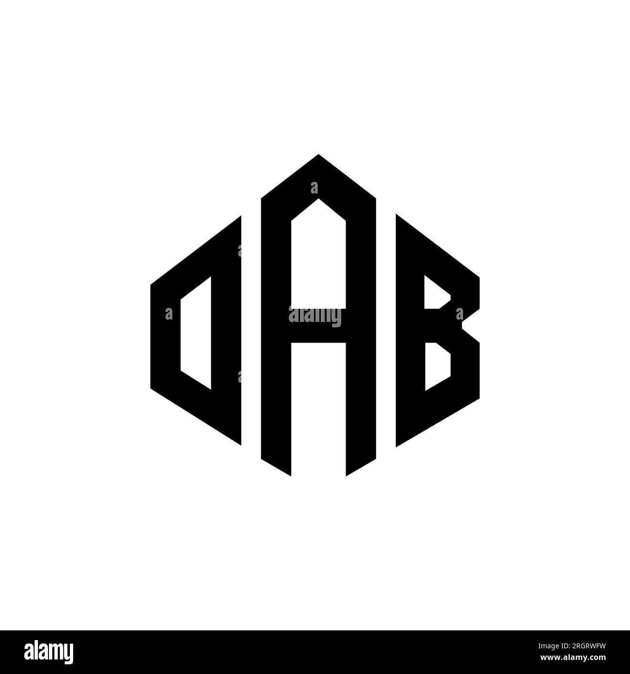 OAB letter logo design with polygon shape. OAB polygon and cube shape ...