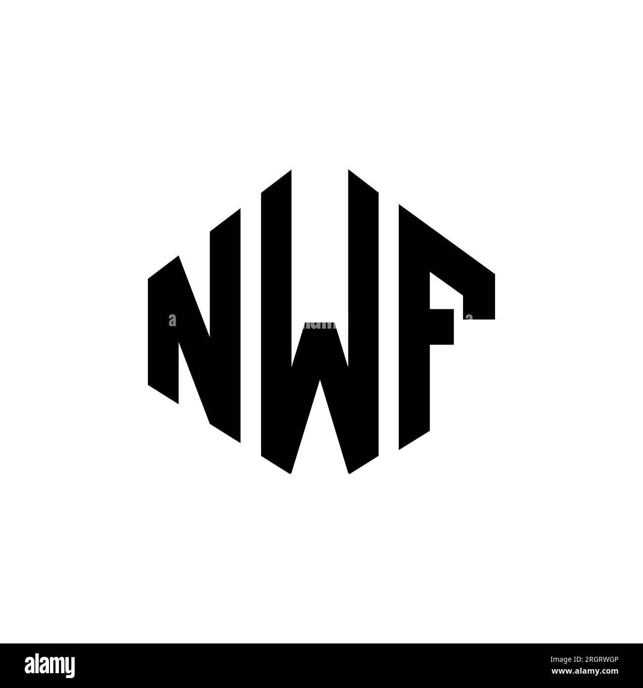 NWF letter logo design with polygon shape. NWF polygon and cube shape logo design. NWF hexagon ...