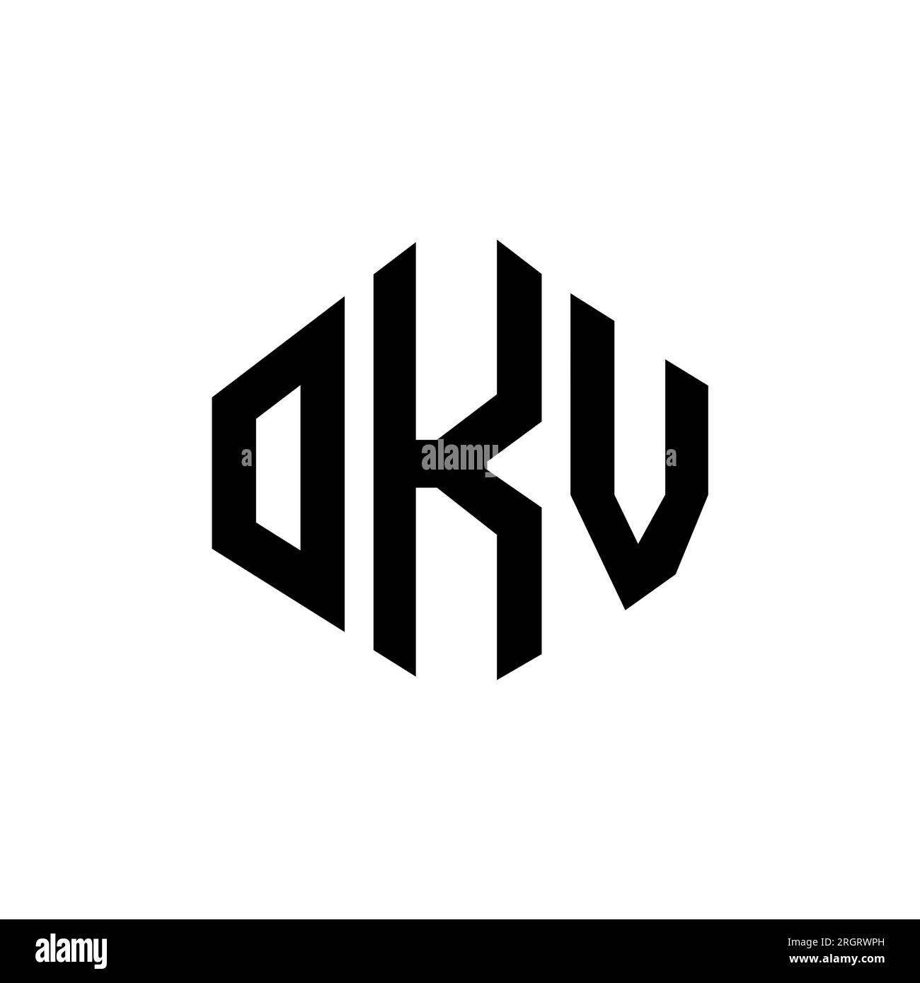OKV letter logo design with polygon shape. OKV polygon and cube shape ...