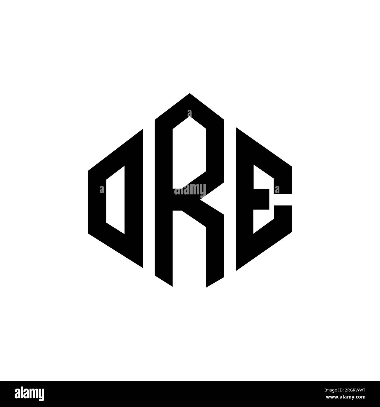 ORE letter logo design with polygon shape. ORE polygon and cube shape ...