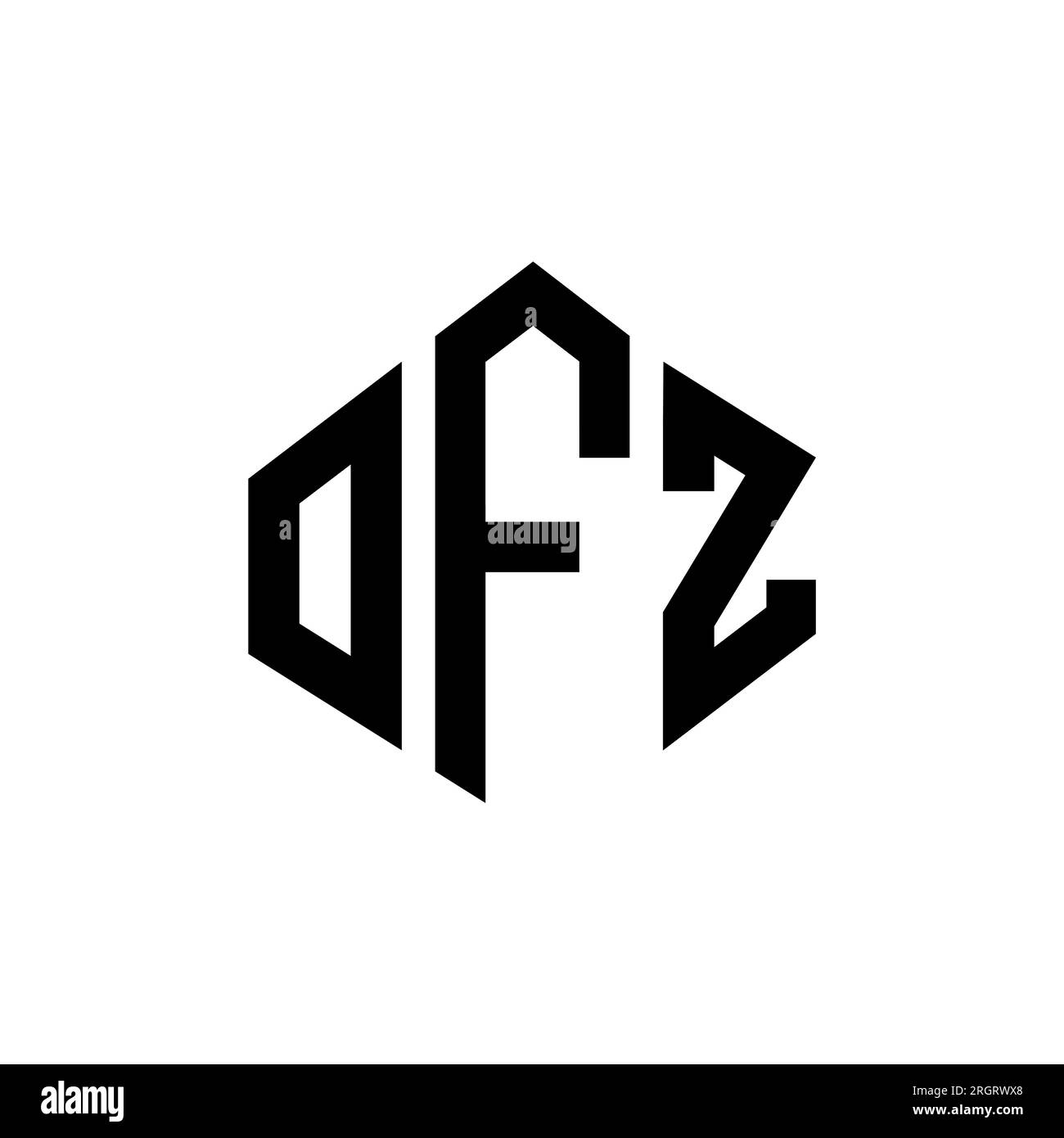 OFZ letter logo design with polygon shape. OFZ polygon and cube shape ...