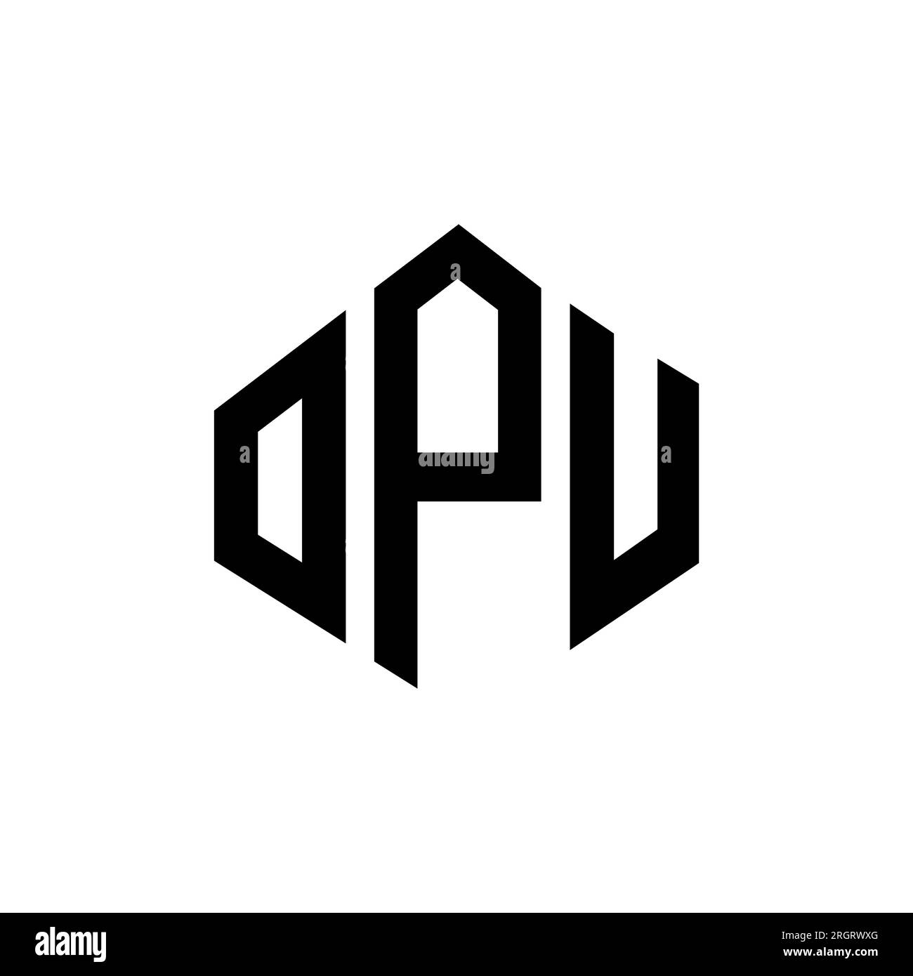 OPU letter logo design with polygon shape. OPU polygon and cube shape ...