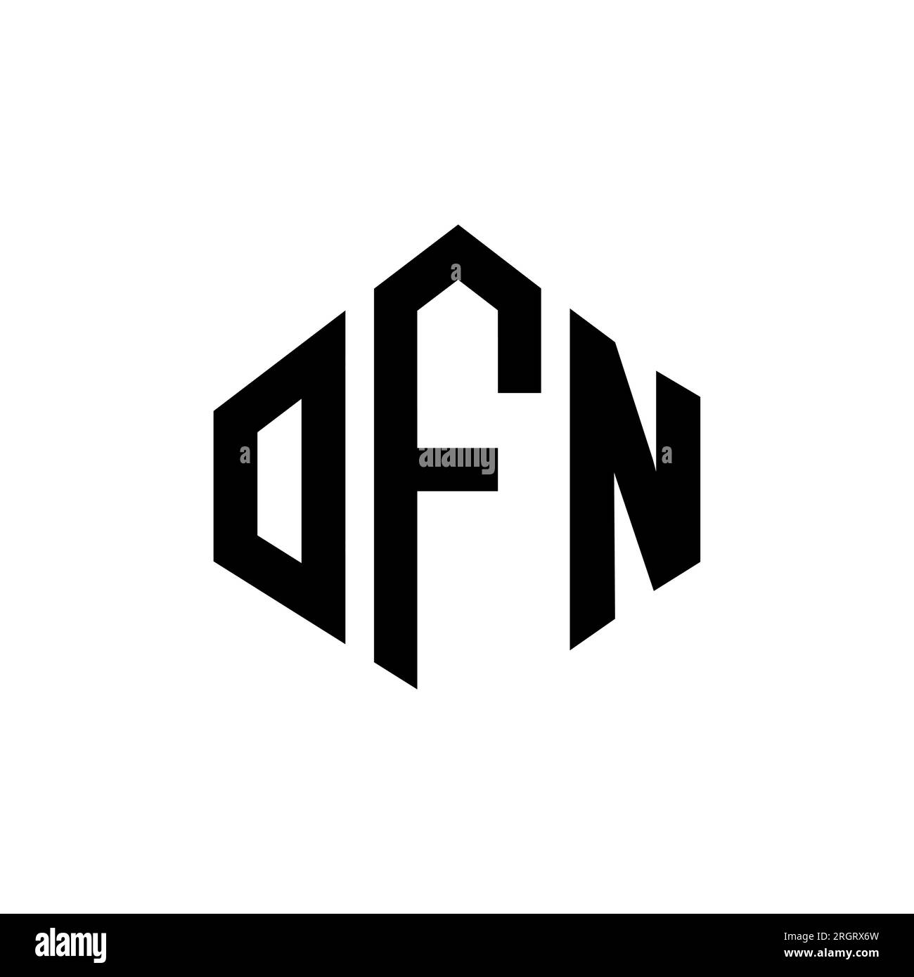 OFN letter logo design with polygon shape. OFN polygon and cube shape ...