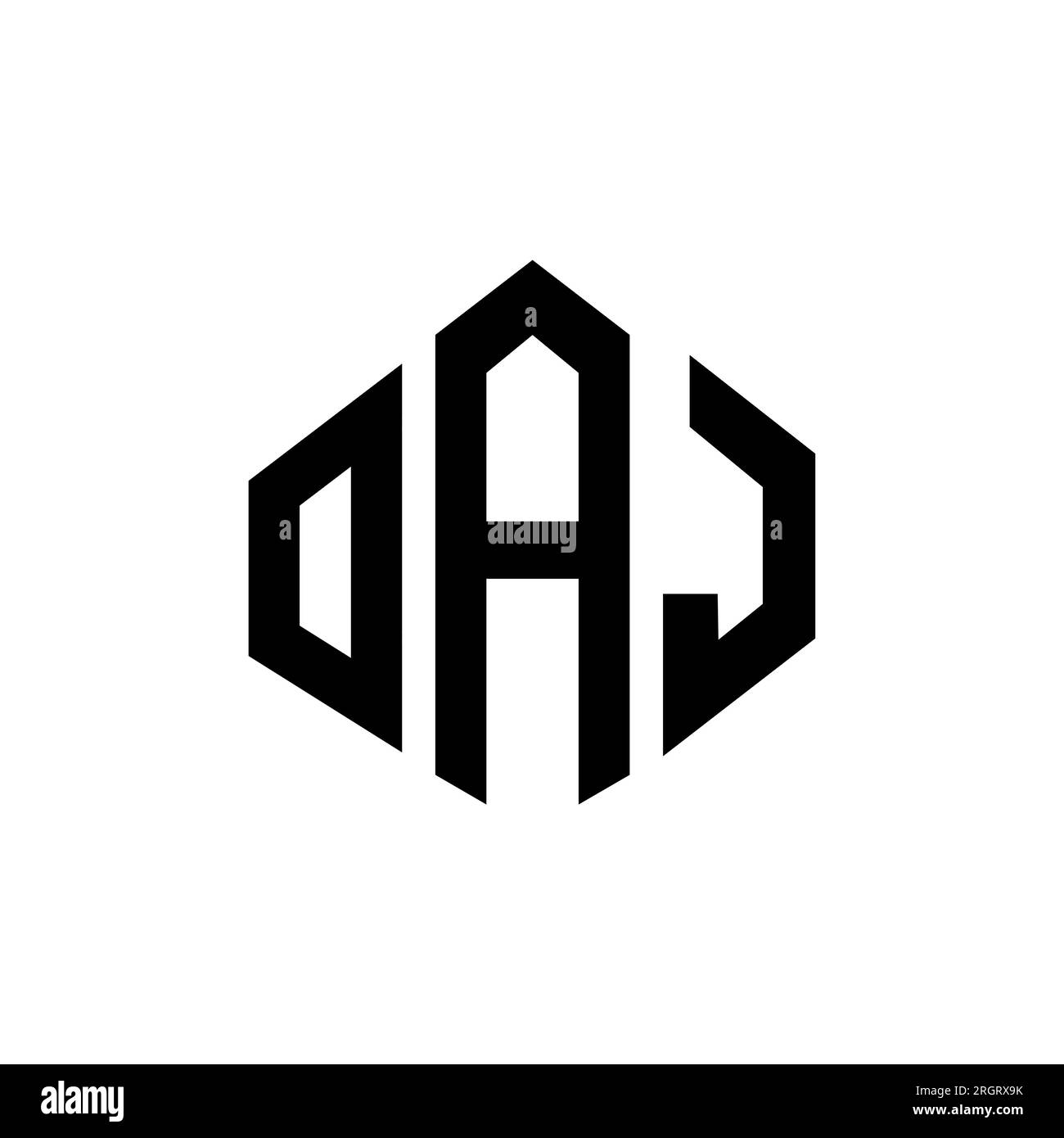 OAJ letter logo design with polygon shape. OAJ polygon and cube shape ...