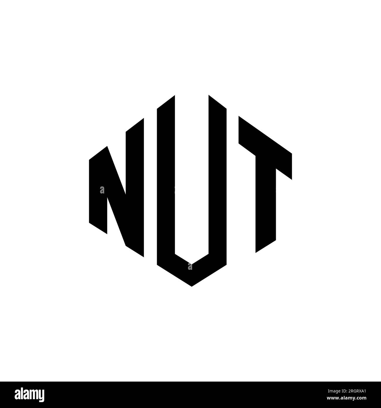 NUT letter logo design with polygon shape. NUT polygon and cube shape ...