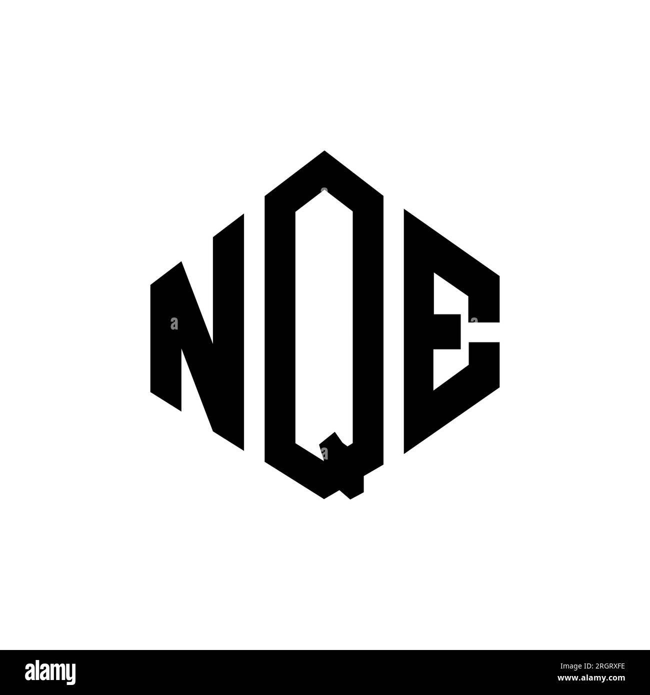 NQE letter logo design with polygon shape. NQE polygon and cube shape ...