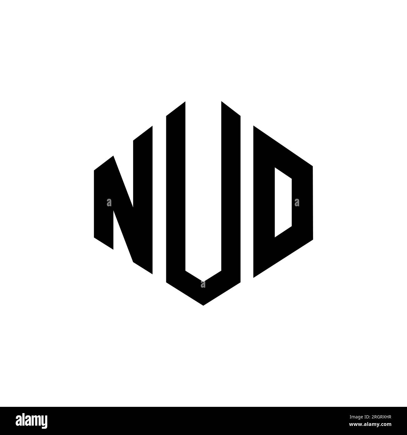 NUO letter logo design with polygon shape. NUO polygon and cube shape ...