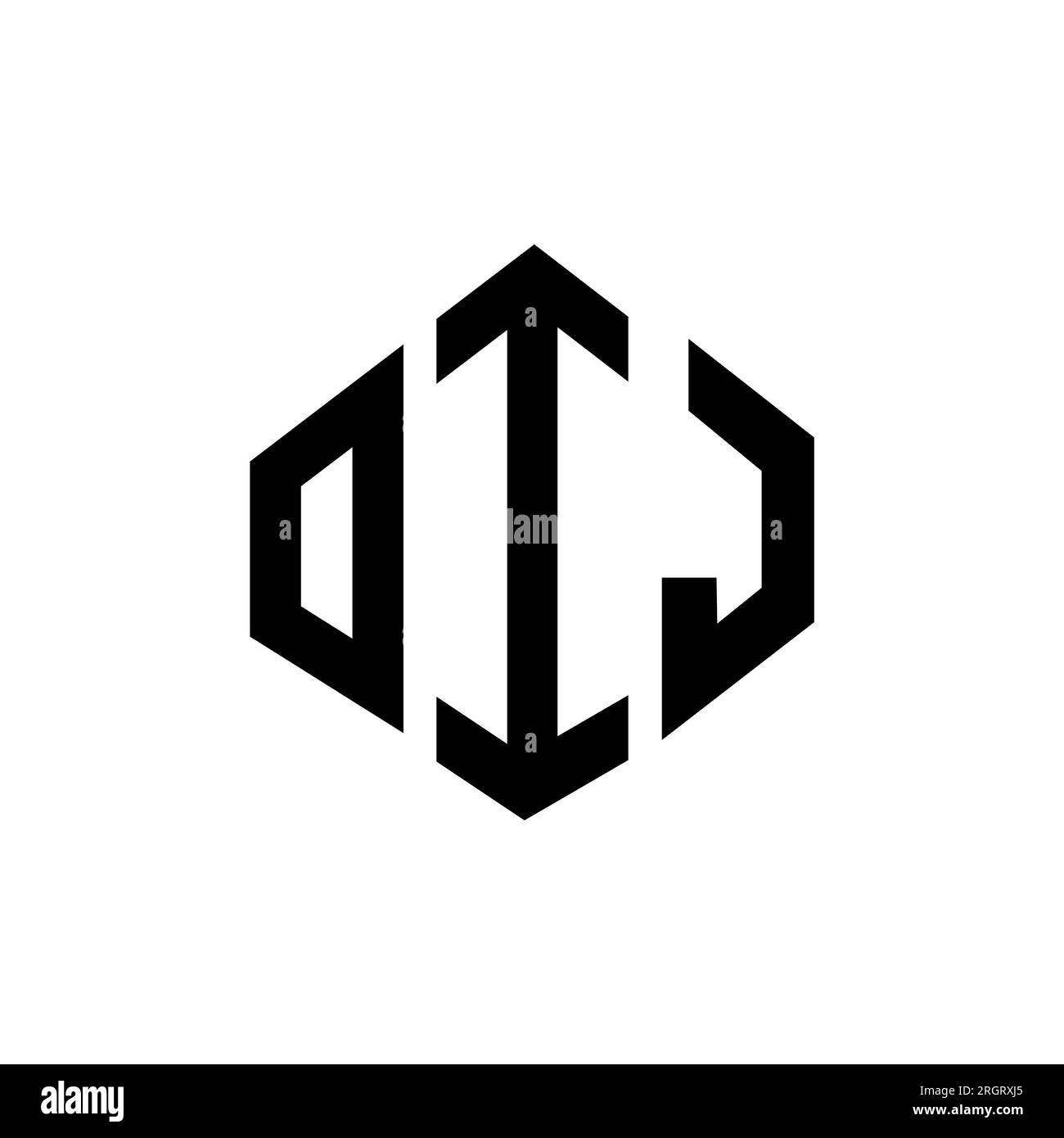 OIJ letter logo design with polygon shape. OIJ polygon and cube shape ...