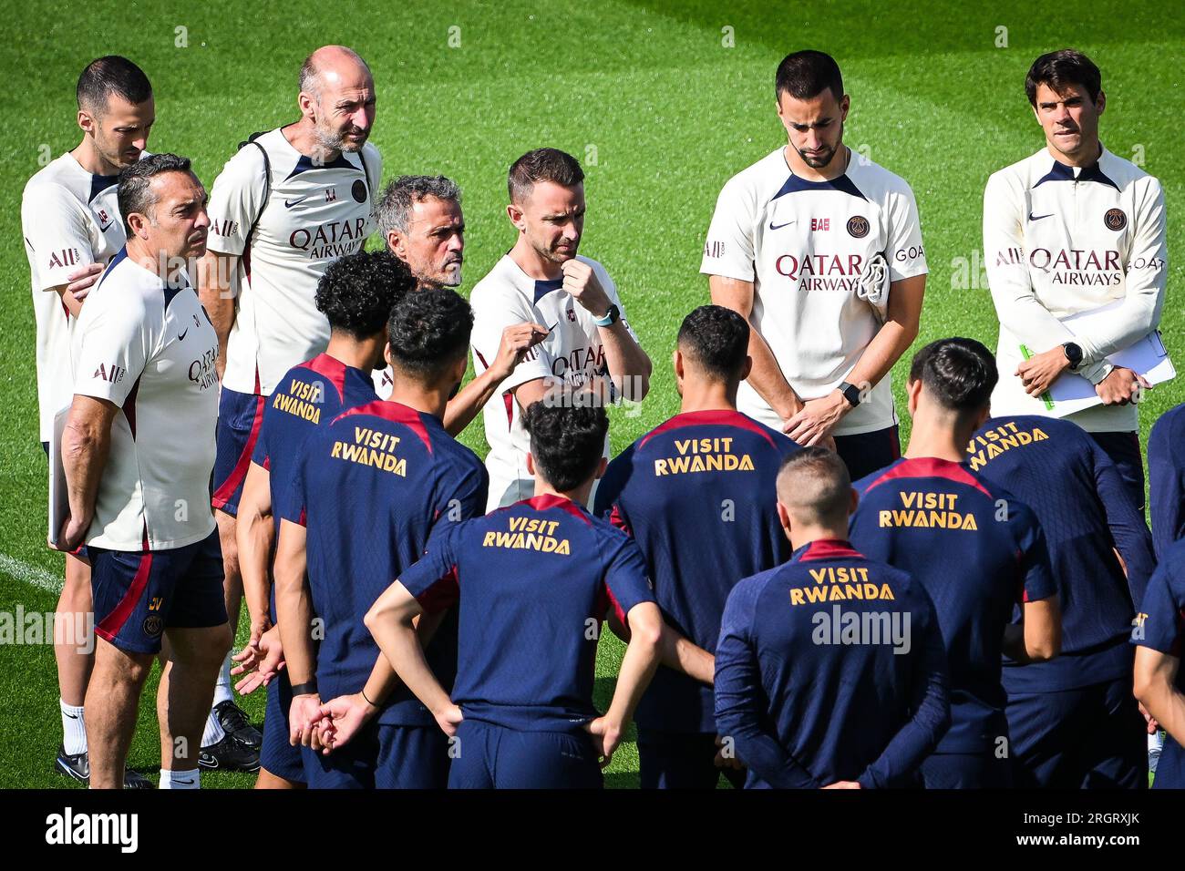 Jean Luc AUBERT goalkeeper assistant coach of PSG, Luis ENRIQUE of PSG ...