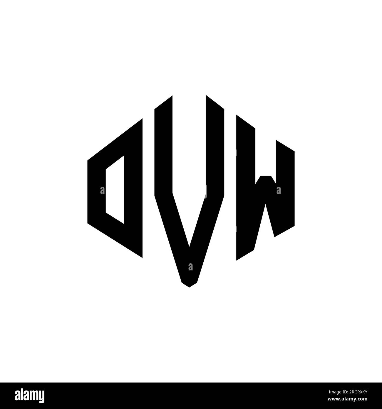 OVW letter logo design with polygon shape. OVW polygon and cube shape ...