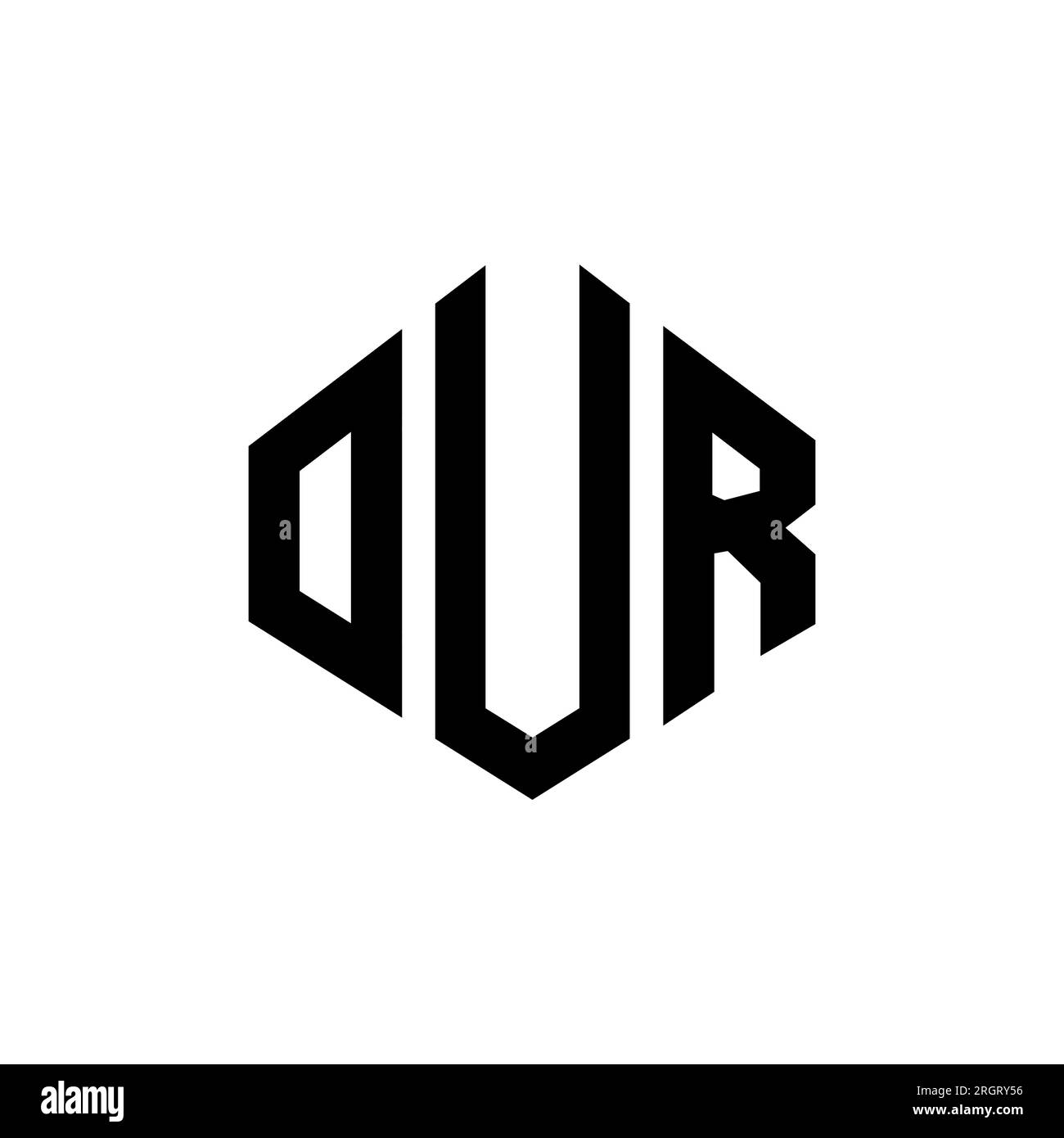 OUR letter logo design with polygon shape. OUR polygon and cube shape ...