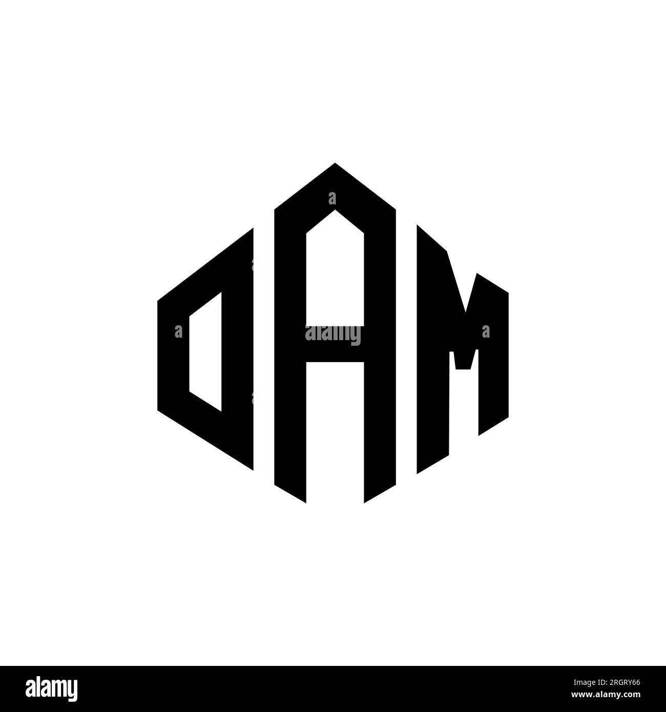 OAM letter logo design with polygon shape. OAM polygon and cube shape ...