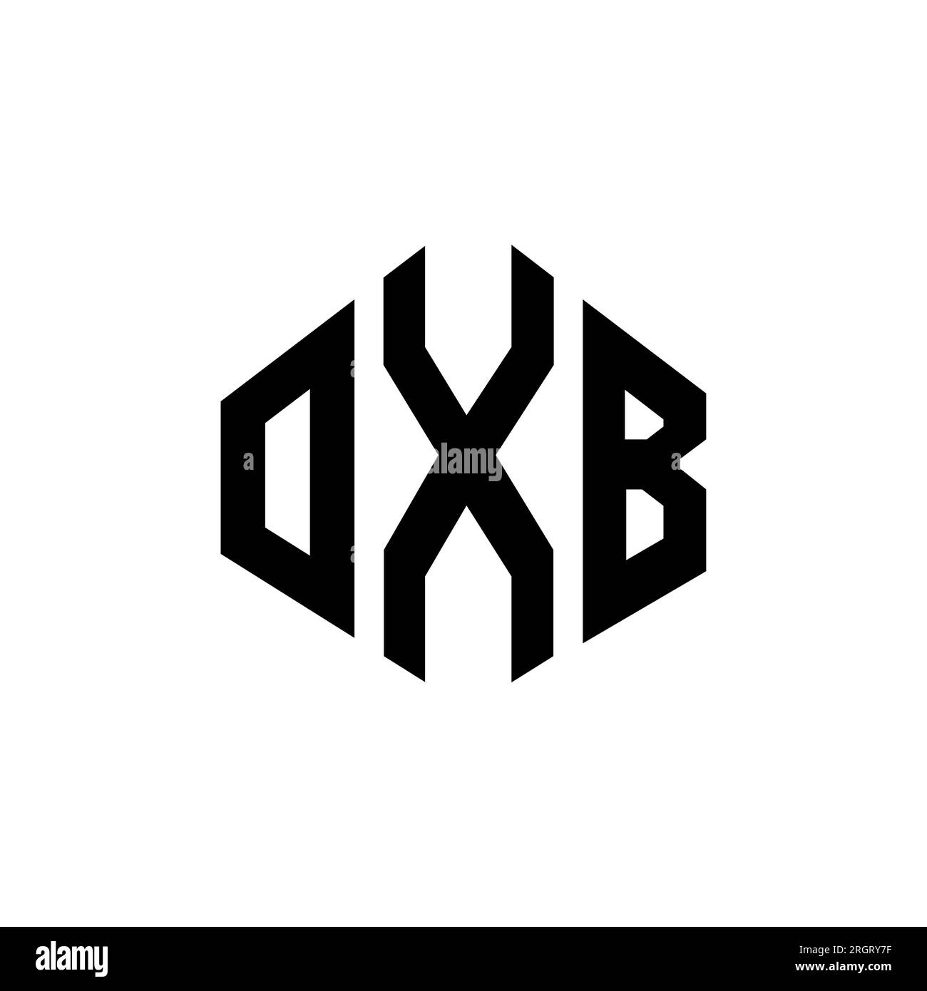 OXB letter logo design with polygon shape. OXB polygon and cube shape ...