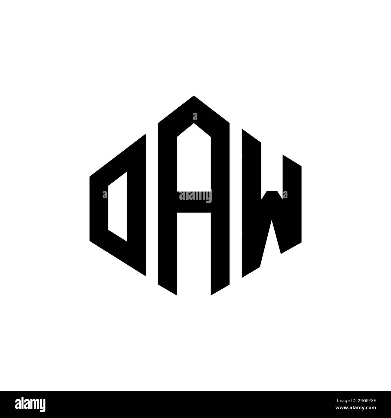 OAW letter logo design with polygon shape. OAW polygon and cube shape ...