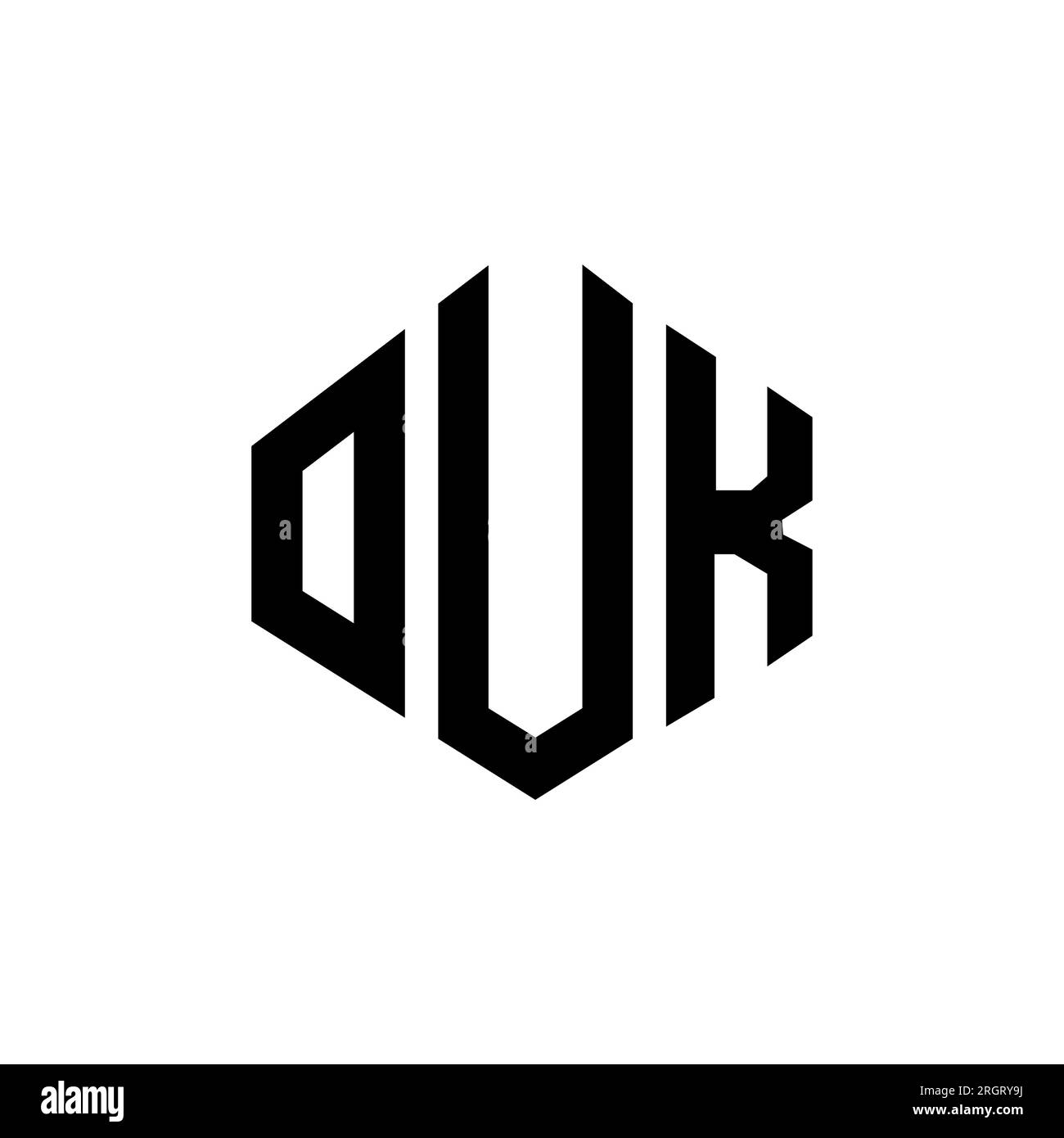 OUK letter logo design with polygon shape. OUK polygon and cube shape ...