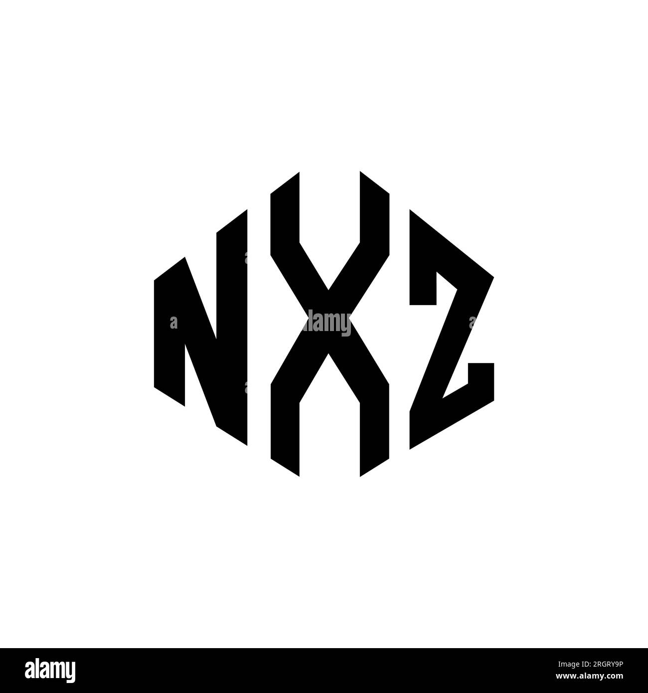 NXZ letter logo design with polygon shape. NXZ polygon and cube shape ...