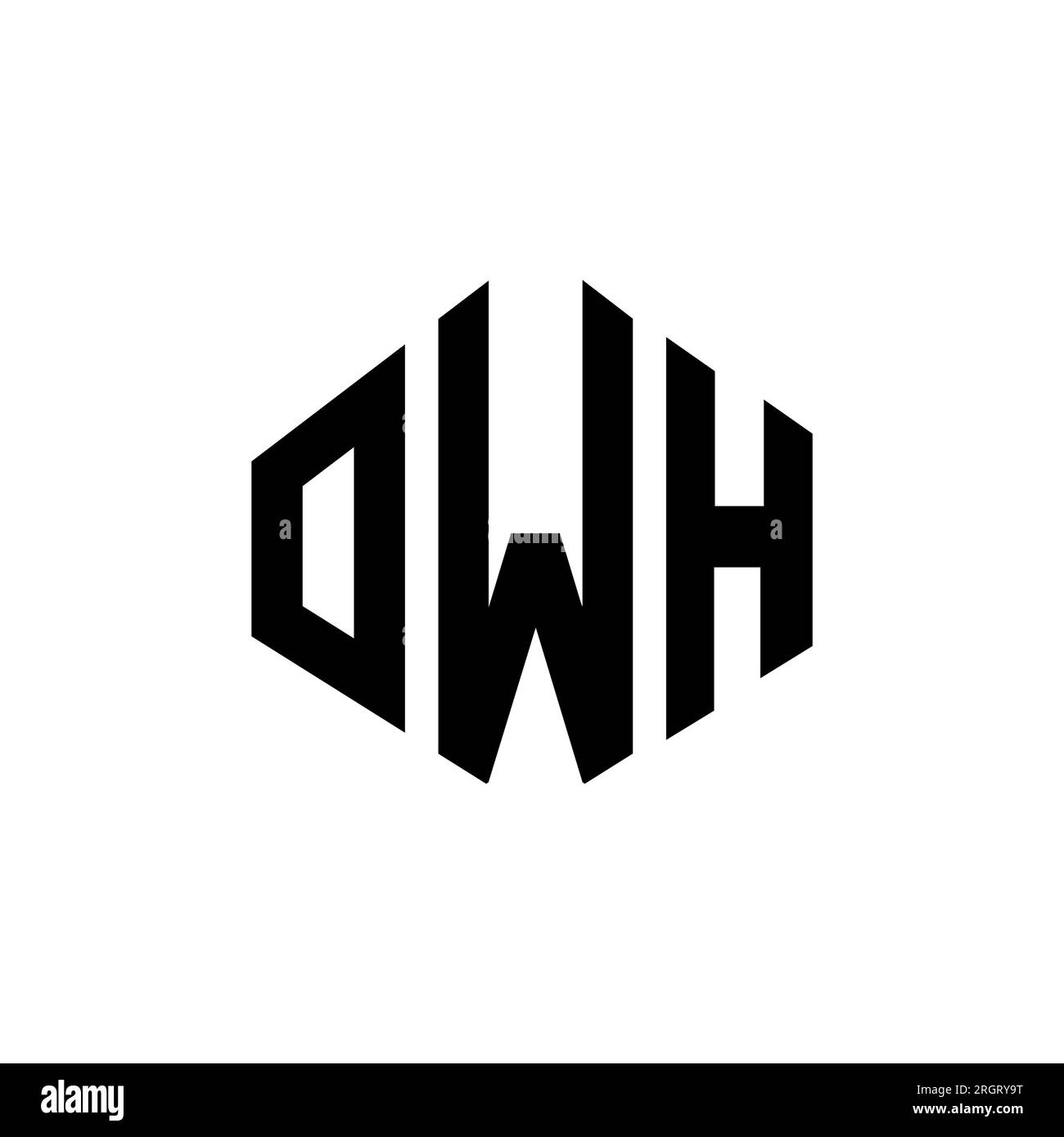 OWH letter logo design with polygon shape. OWH polygon and cube shape ...