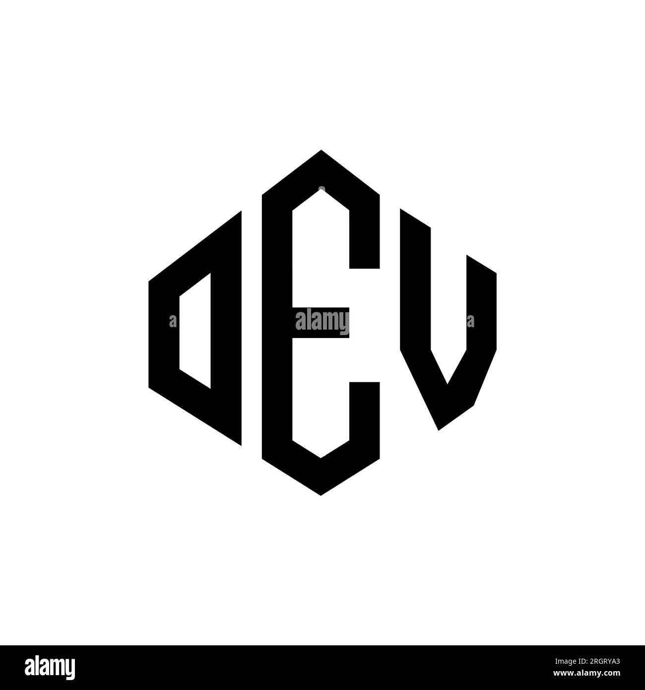 OEV letter logo design with polygon shape. OEV polygon and cube shape ...