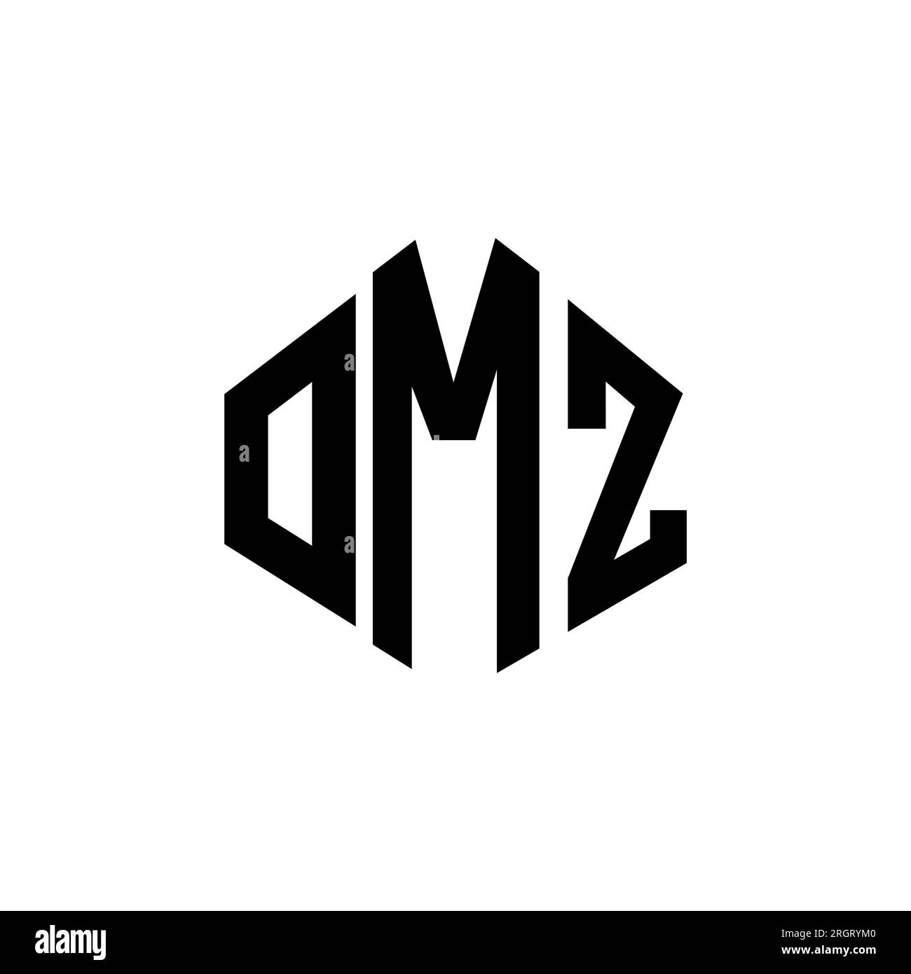 OMZ letter logo design with polygon shape. OMZ polygon and cube shape ...