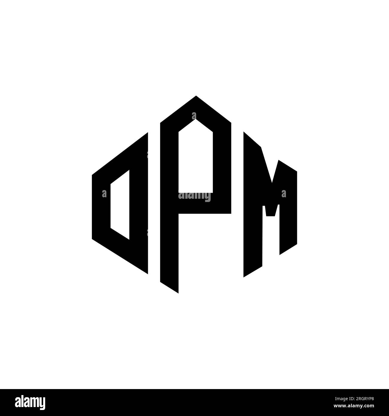 OPM letter logo design with polygon shape. OPM polygon and cube shape ...