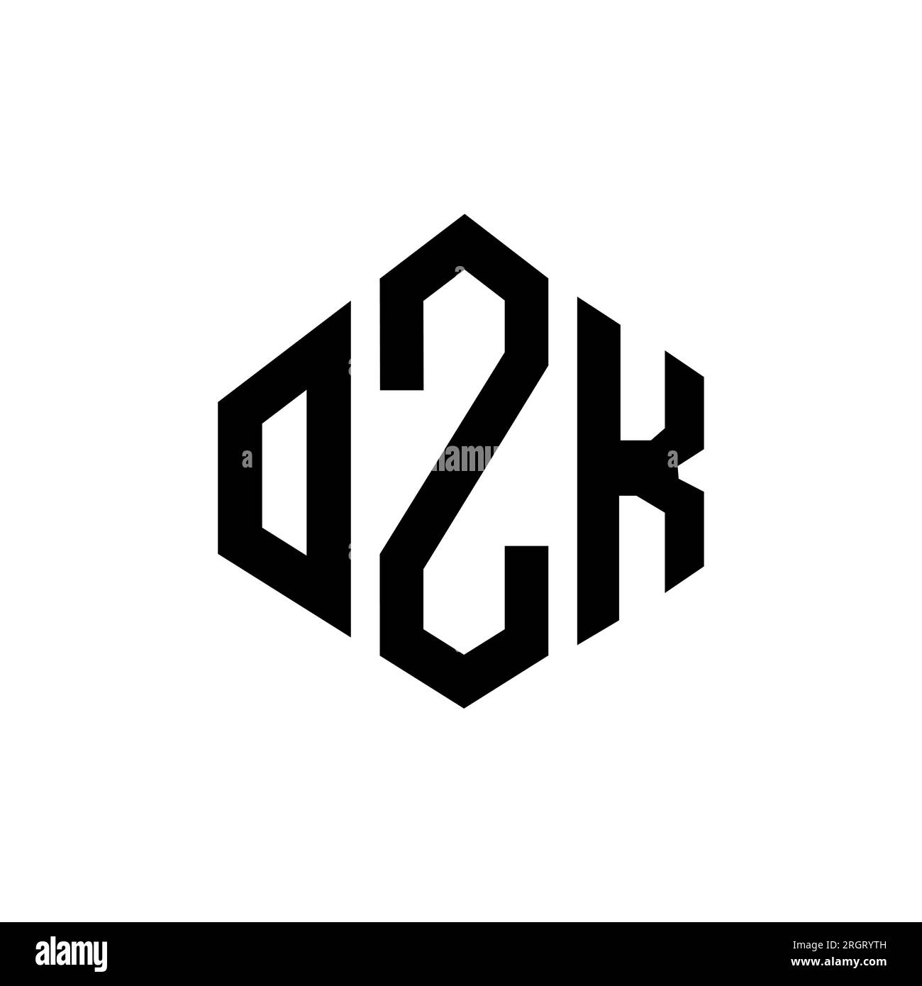 OZK letter logo design with polygon shape. OZK polygon and cube shape ...
