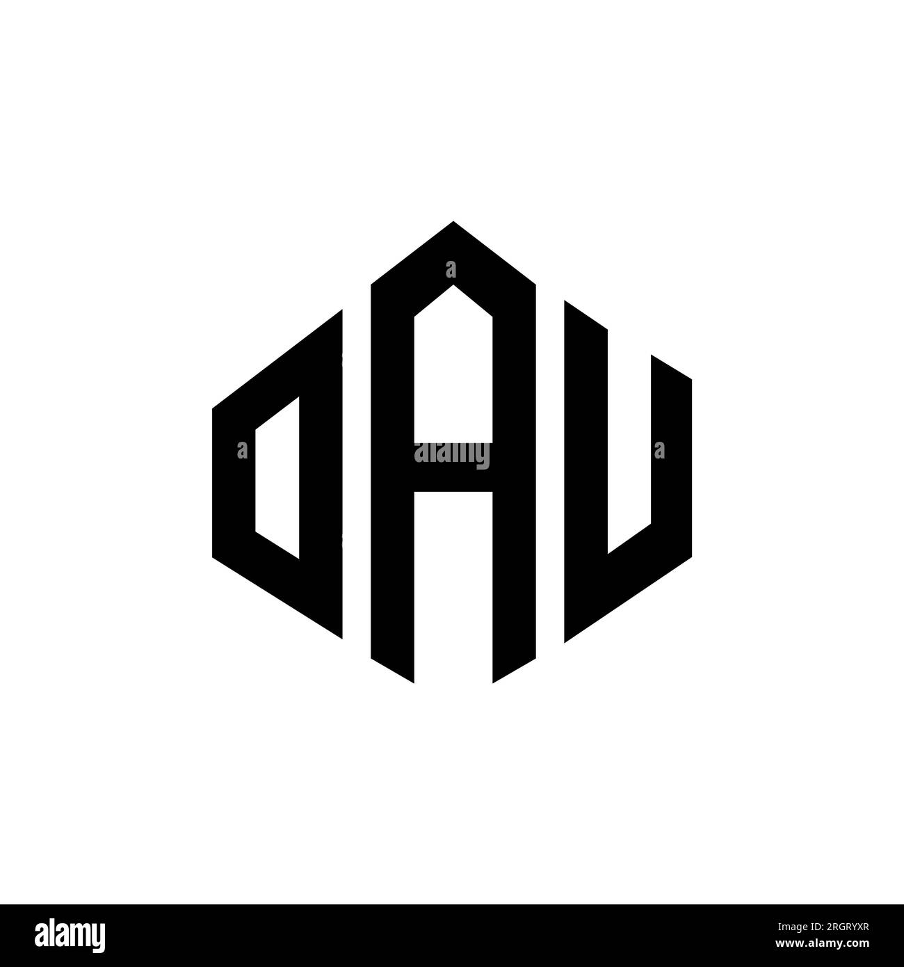 OAU letter logo design with polygon shape. OAU polygon and cube shape ...