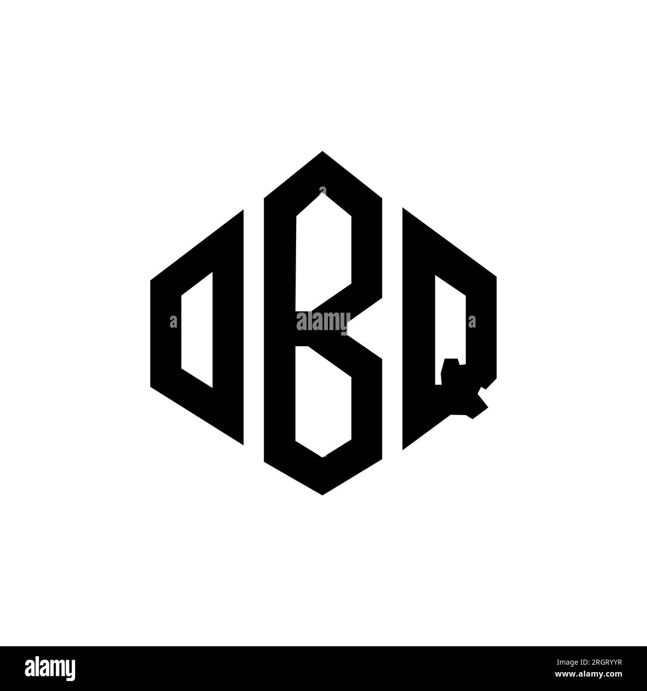OBQ letter logo design with polygon shape. OBQ polygon and cube shape ...