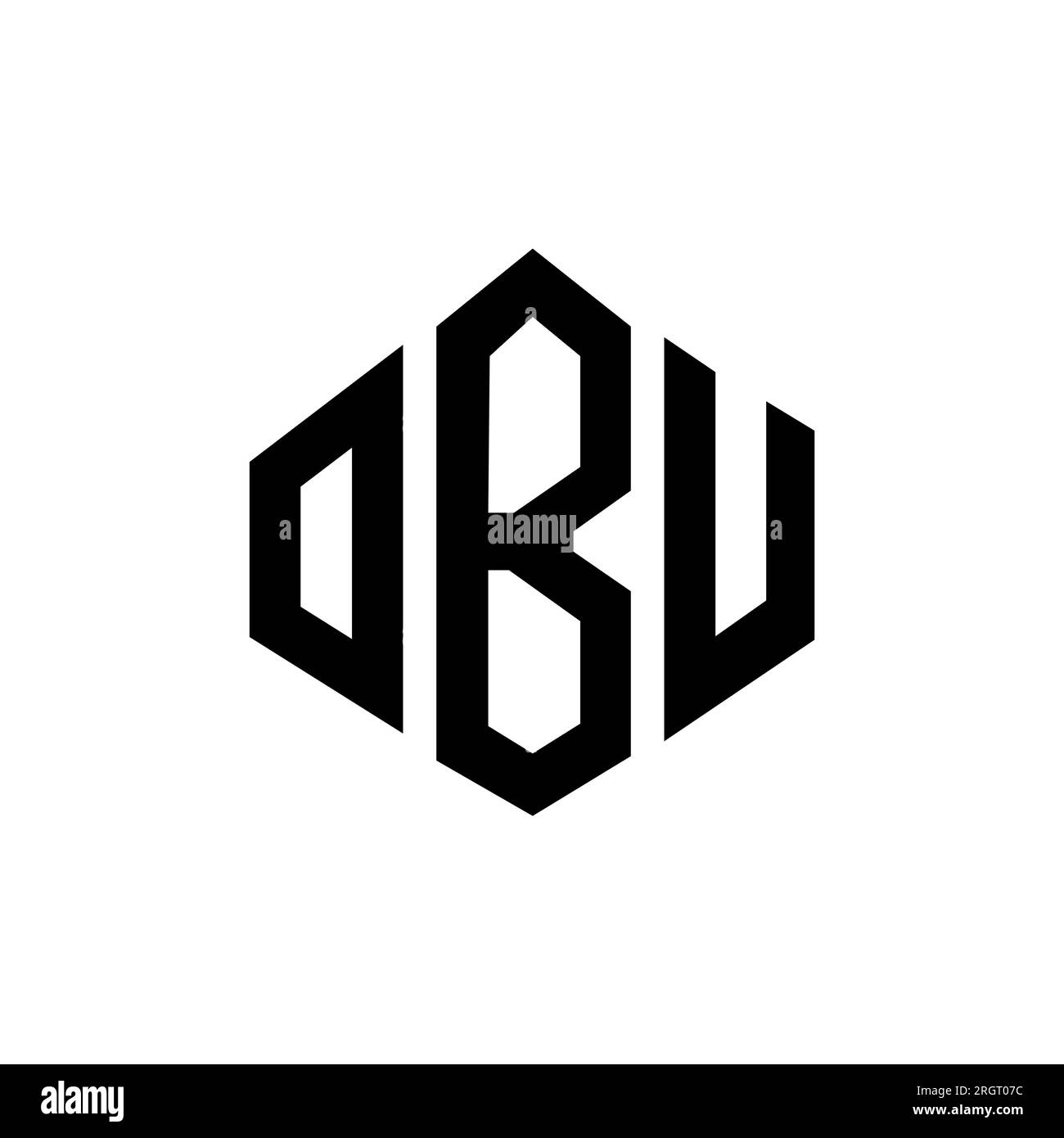 OBU letter logo design with polygon shape. OBU polygon and cube shape ...