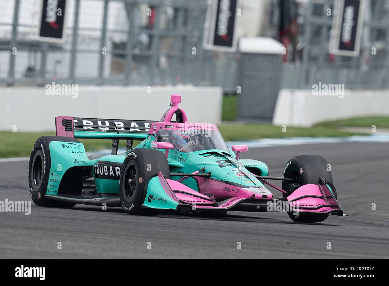 Devlin DeFrancesco, of Canada, drives during qualifications for the ...