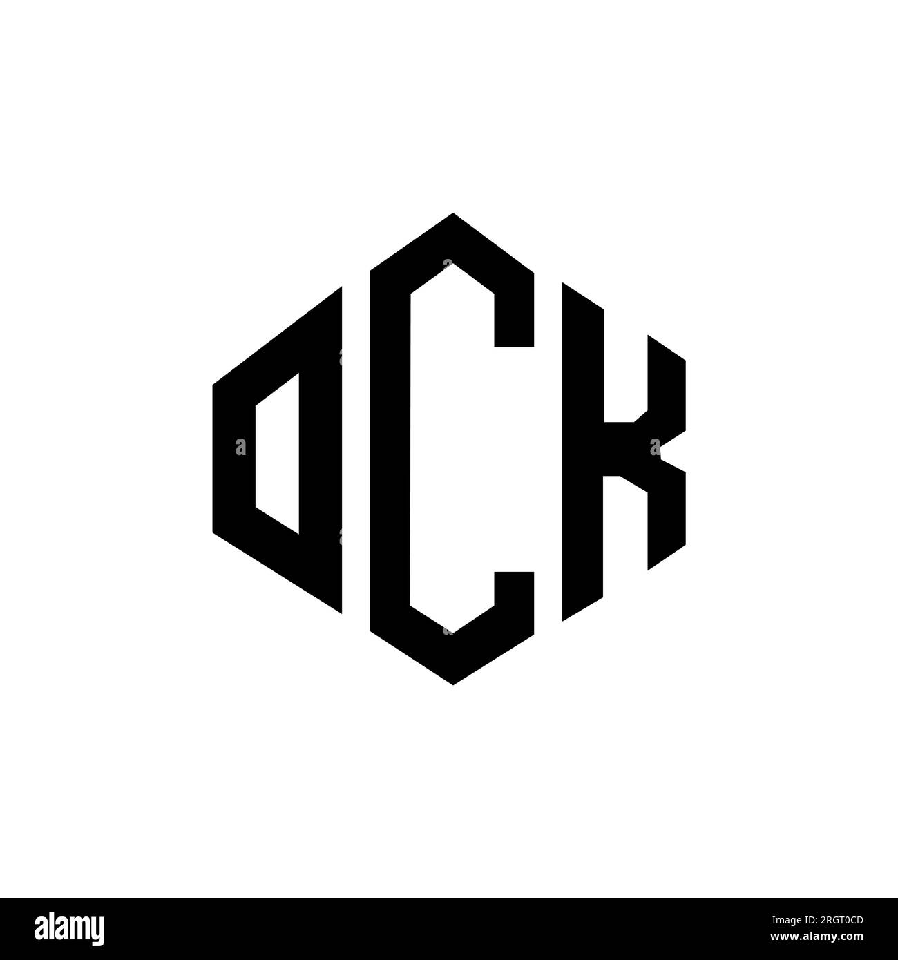 OCK letter logo design with polygon shape. OCK polygon and cube shape ...