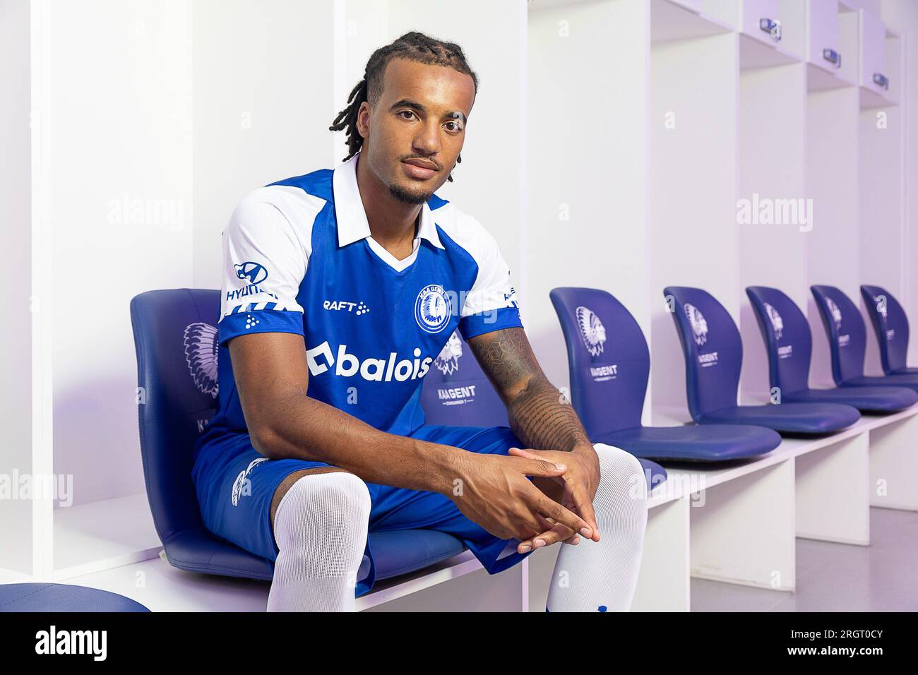 Gent, Belgium. 11th Aug, 2023. English Archie Brown poses after signing ...