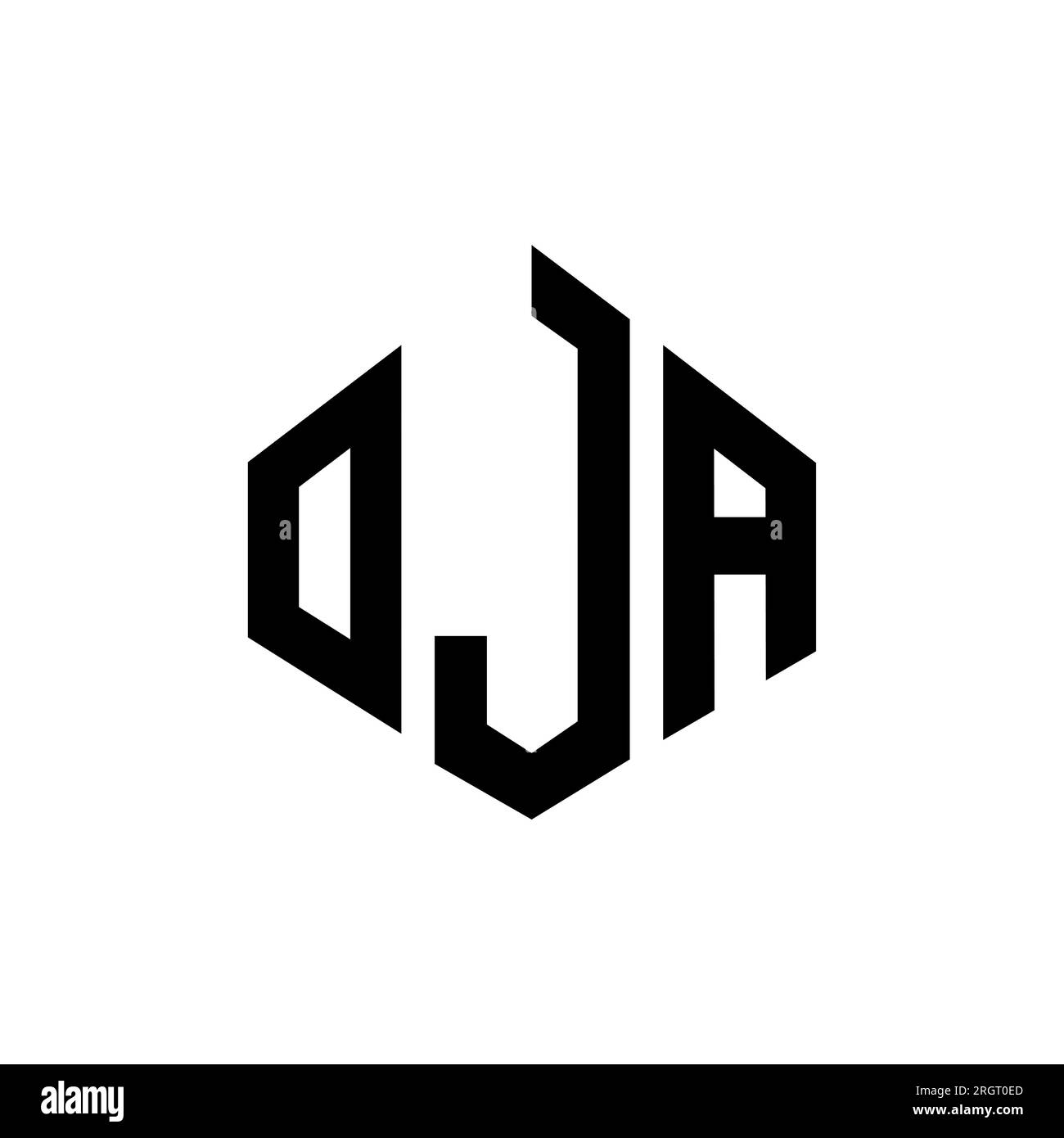 OJA letter logo design with polygon shape. OJA polygon and cube shape ...