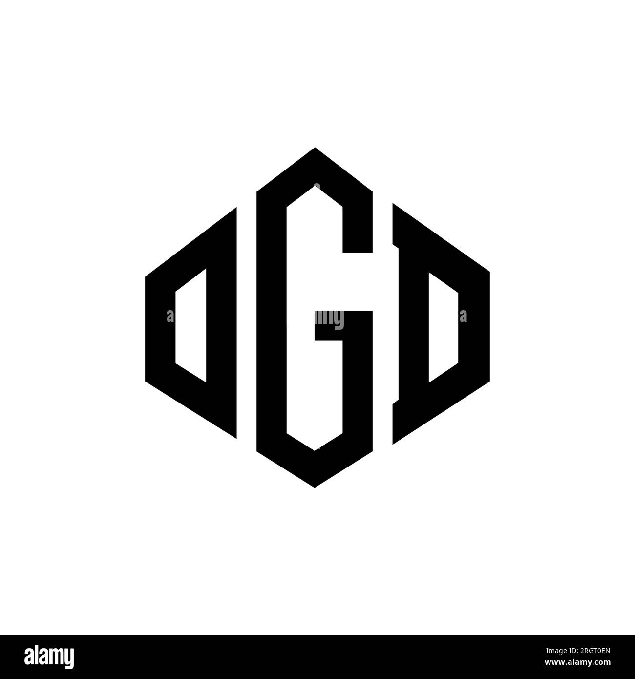 OGD letter logo design with polygon shape. OGD polygon and cube shape ...