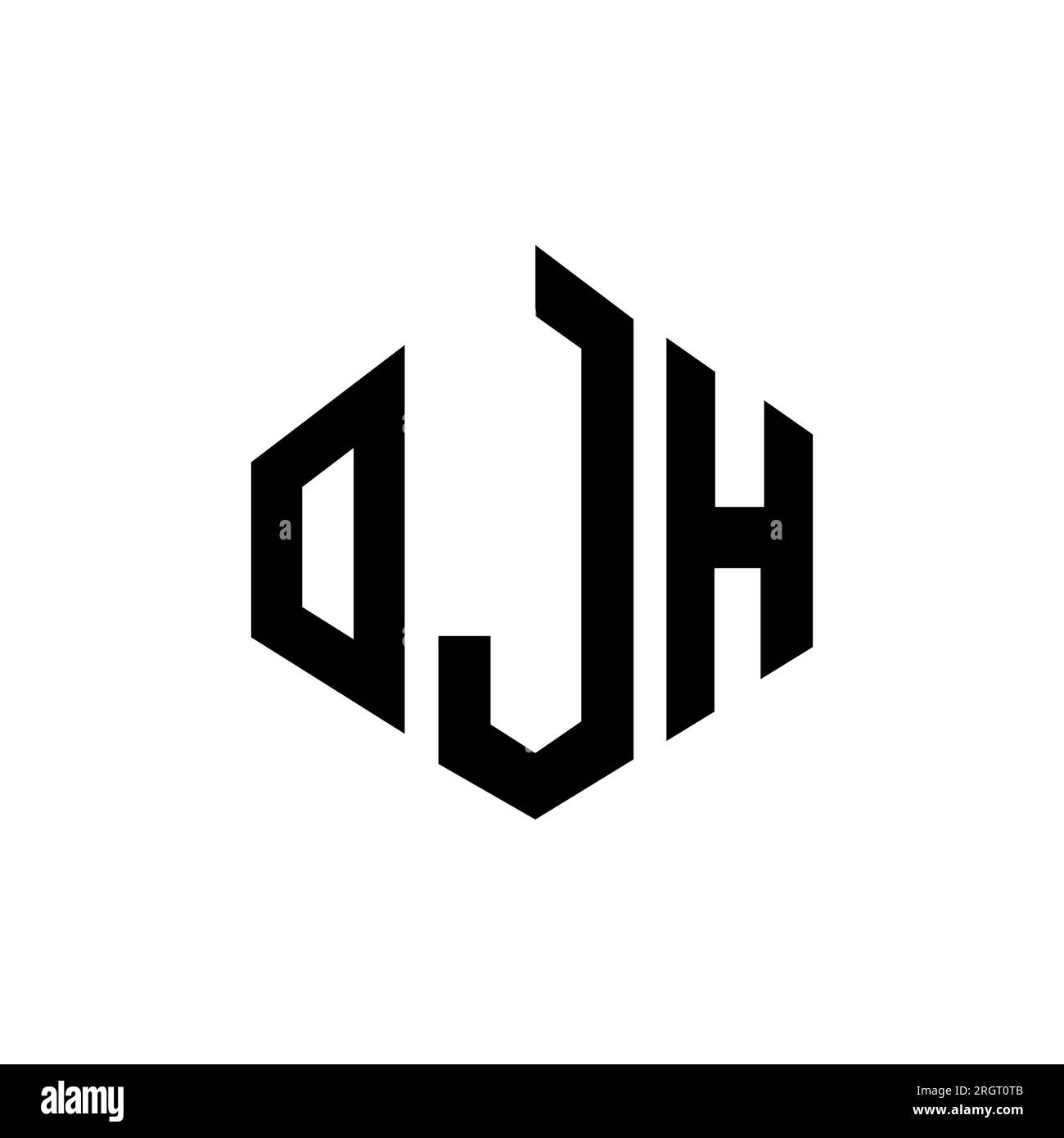 OJH letter logo design with polygon shape. OJH polygon and cube shape ...