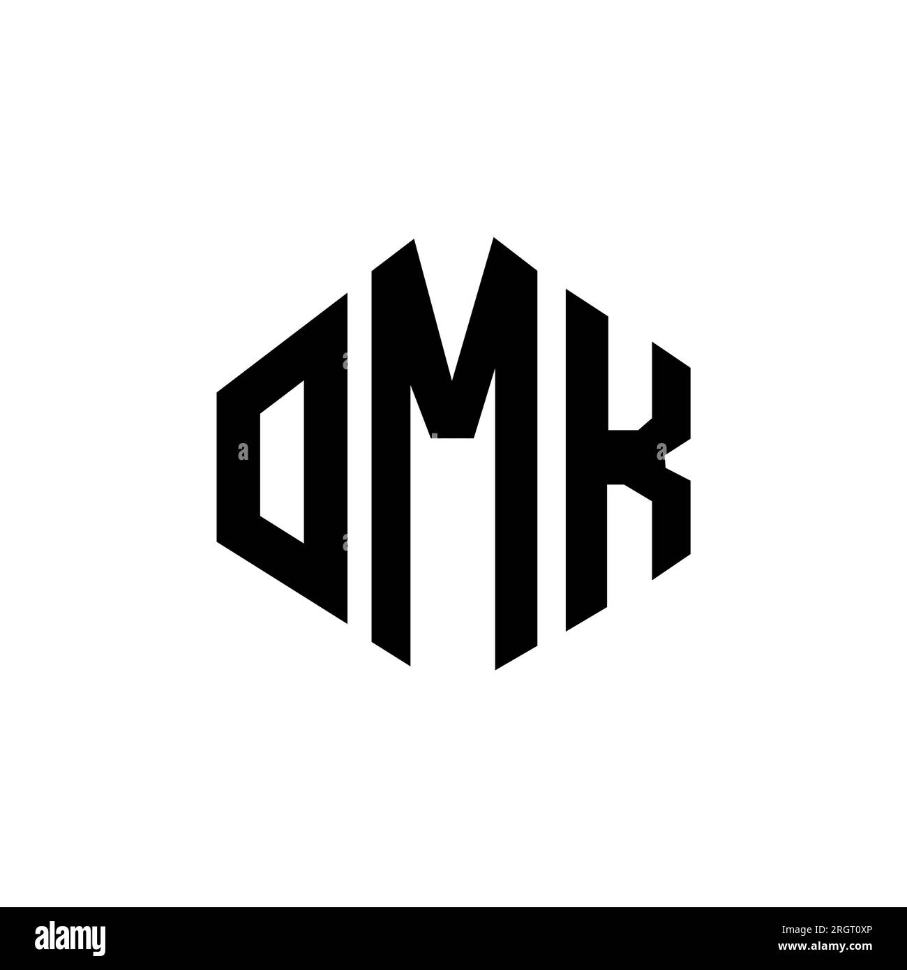 OMK letter logo design with polygon shape. OMK polygon and cube shape ...