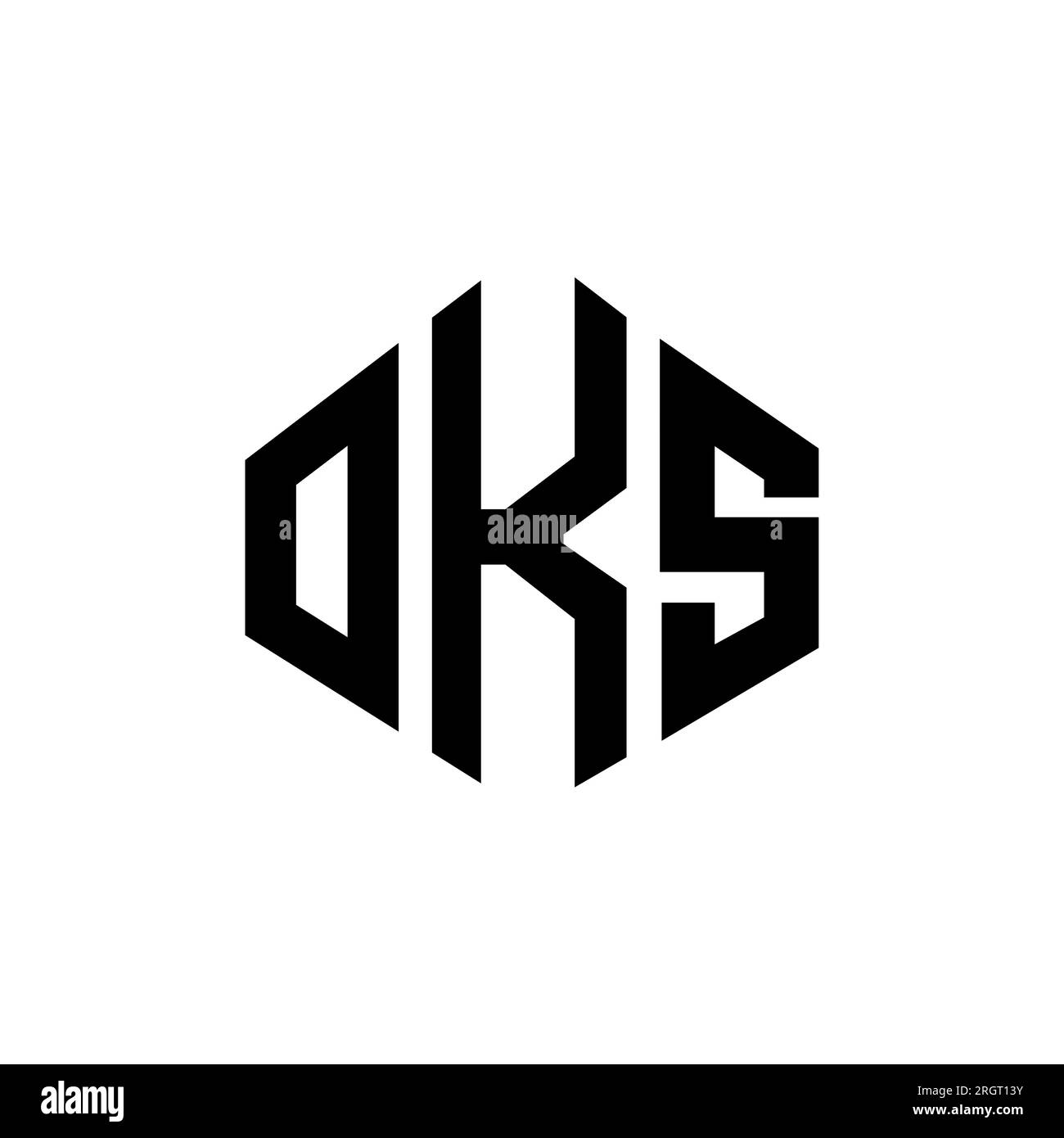 OKS letter logo design with polygon shape. OKS polygon and cube shape ...