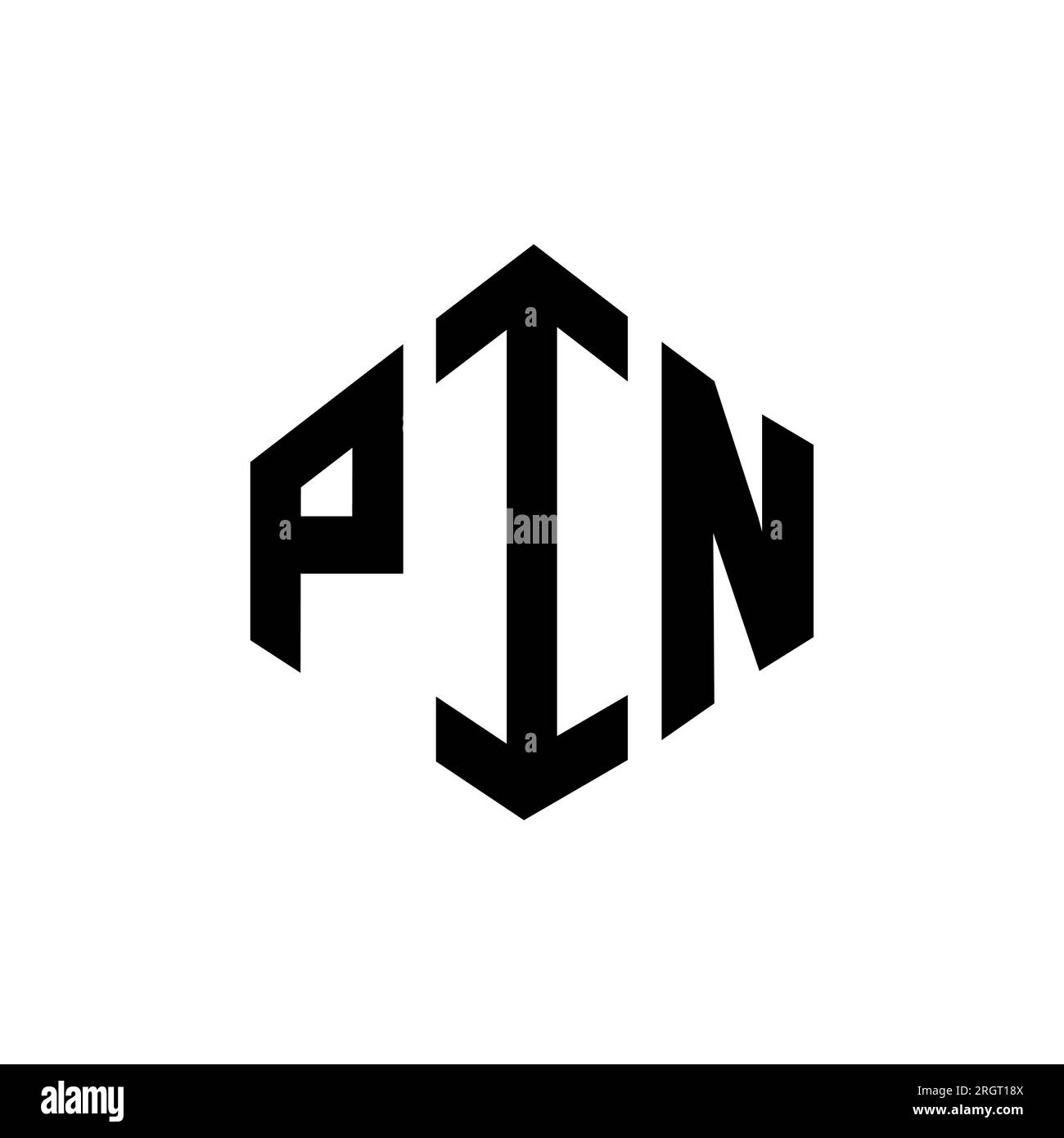 PIN letter logo design with polygon shape. PIN polygon and cube shape ...