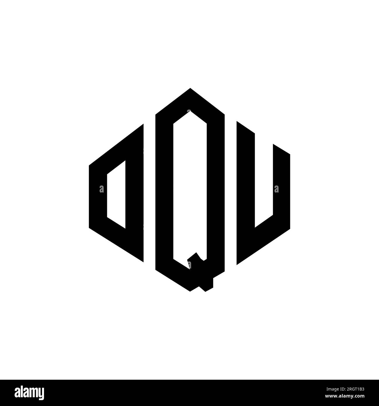 OQU letter logo design with polygon shape. OQU polygon and cube shape ...
